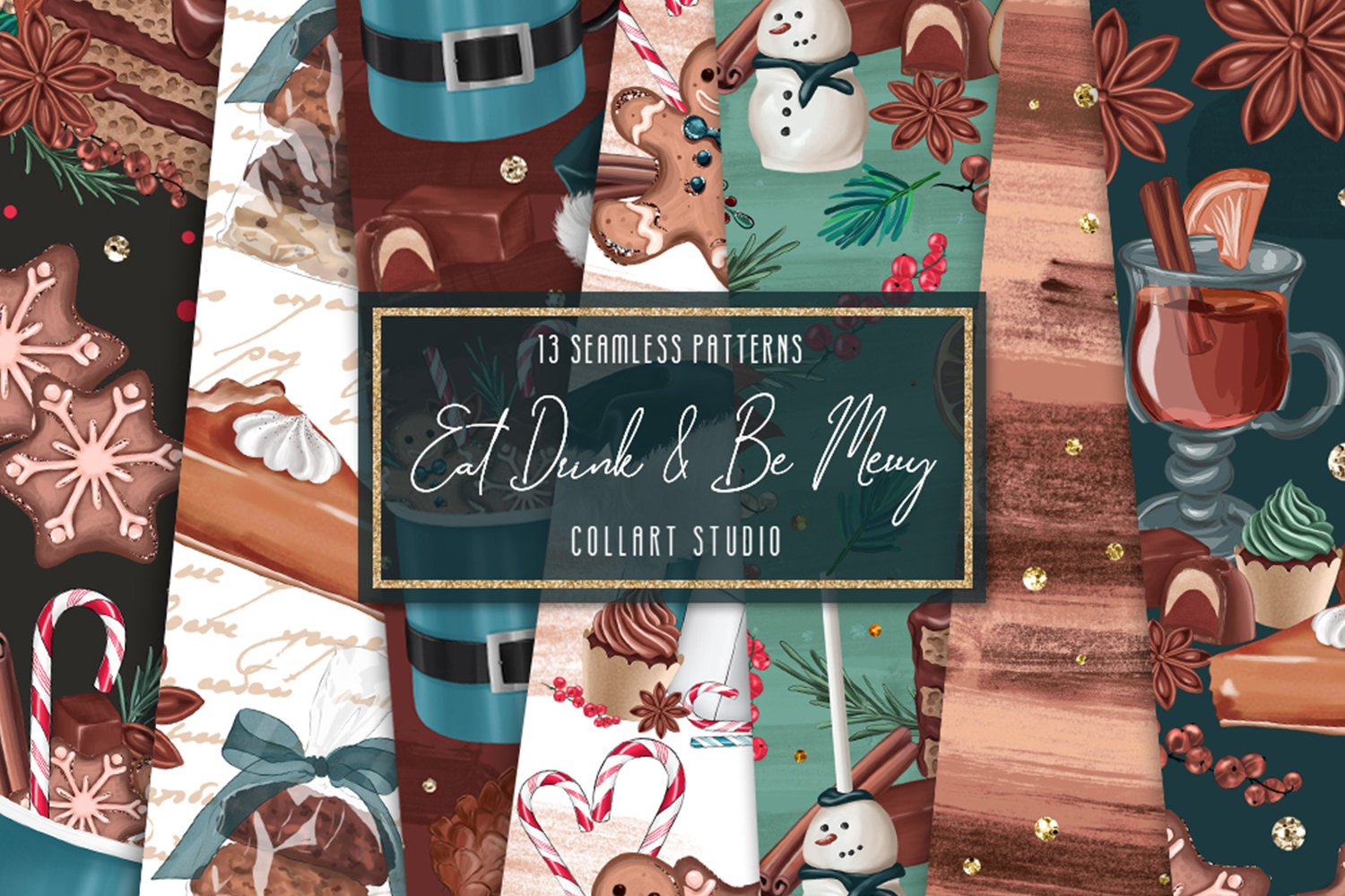 Christmas digital papers, xmas candies digital papers (962252 ...