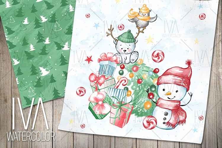 Christmas Joy Digital paper pack (955482) | Illustrations | Design Bundles