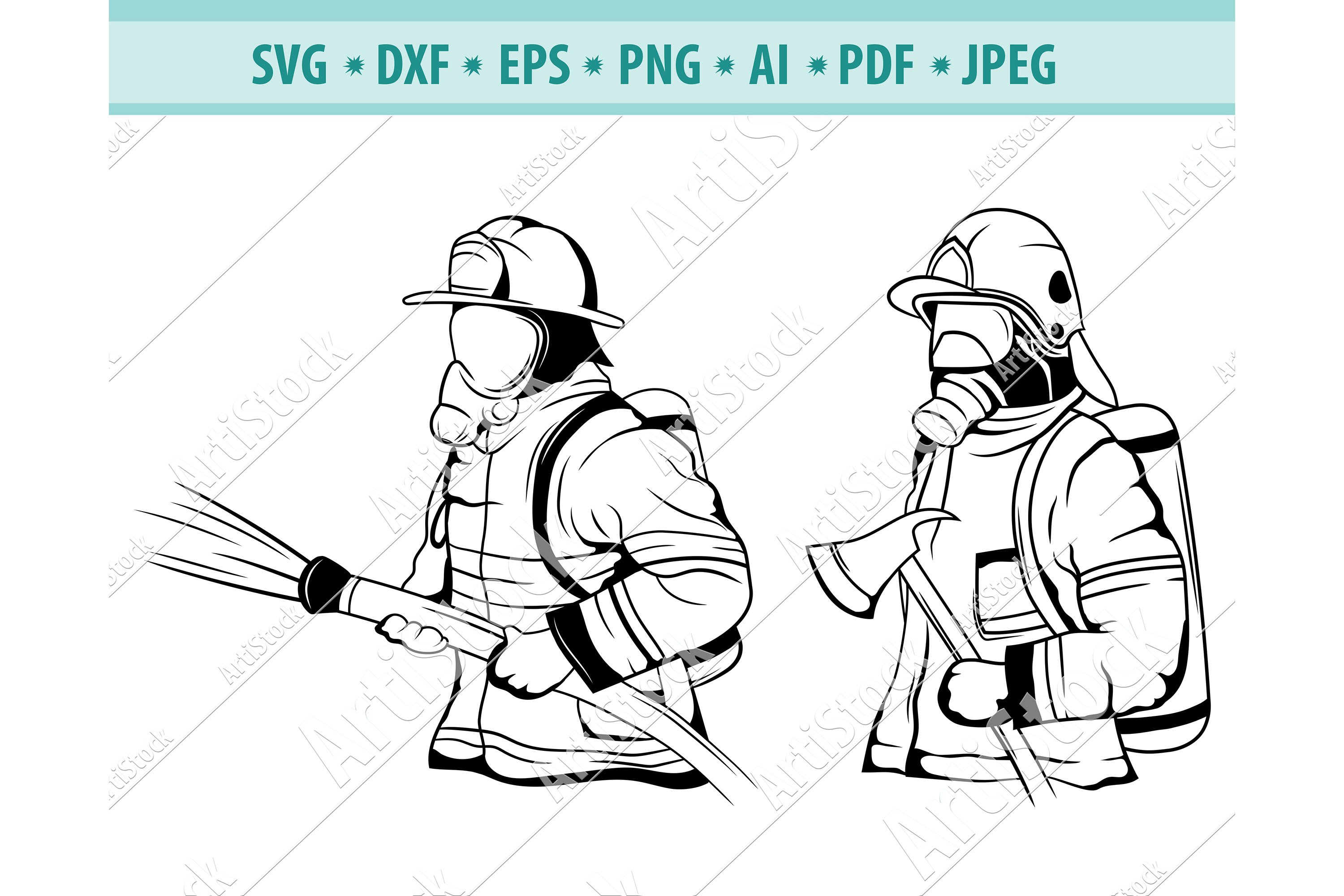 Firefighter SVG, Fireman SVG, Fire department Dxf, Png, Eps (841742 ...
