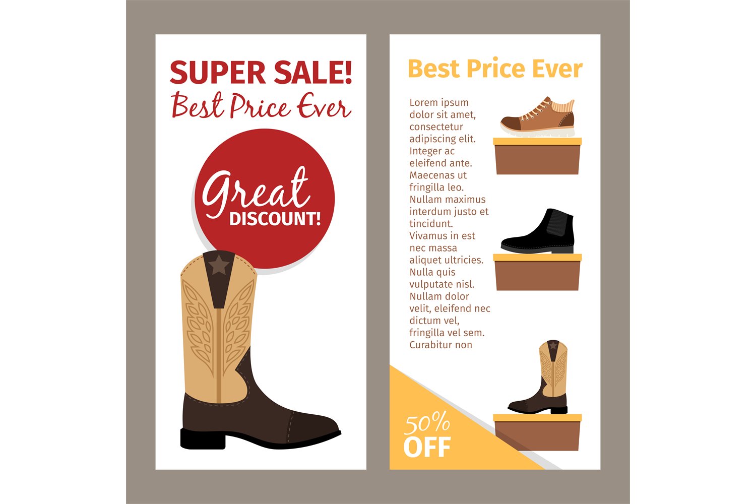 Men leather beige autumn boots flyers (888945) | Illustrations | Design ...