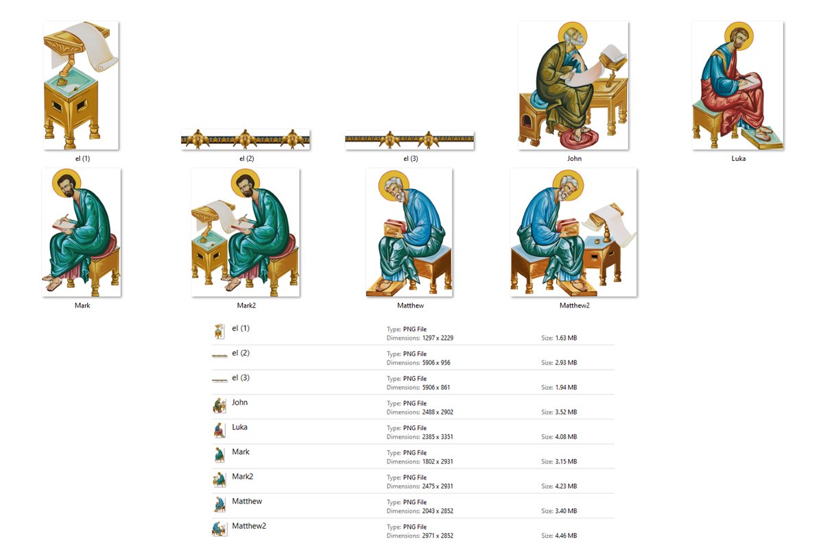 Holy apostles. illustration bundle in Byzantine style (894996 ...