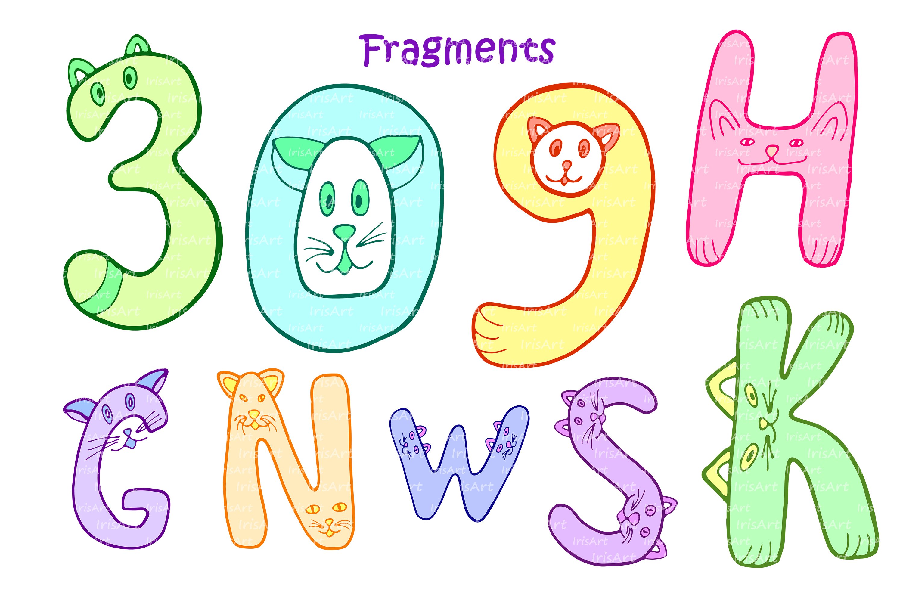 Cats alphabet clipart - letters and numbers PNG, AI, EPS (468318 ...