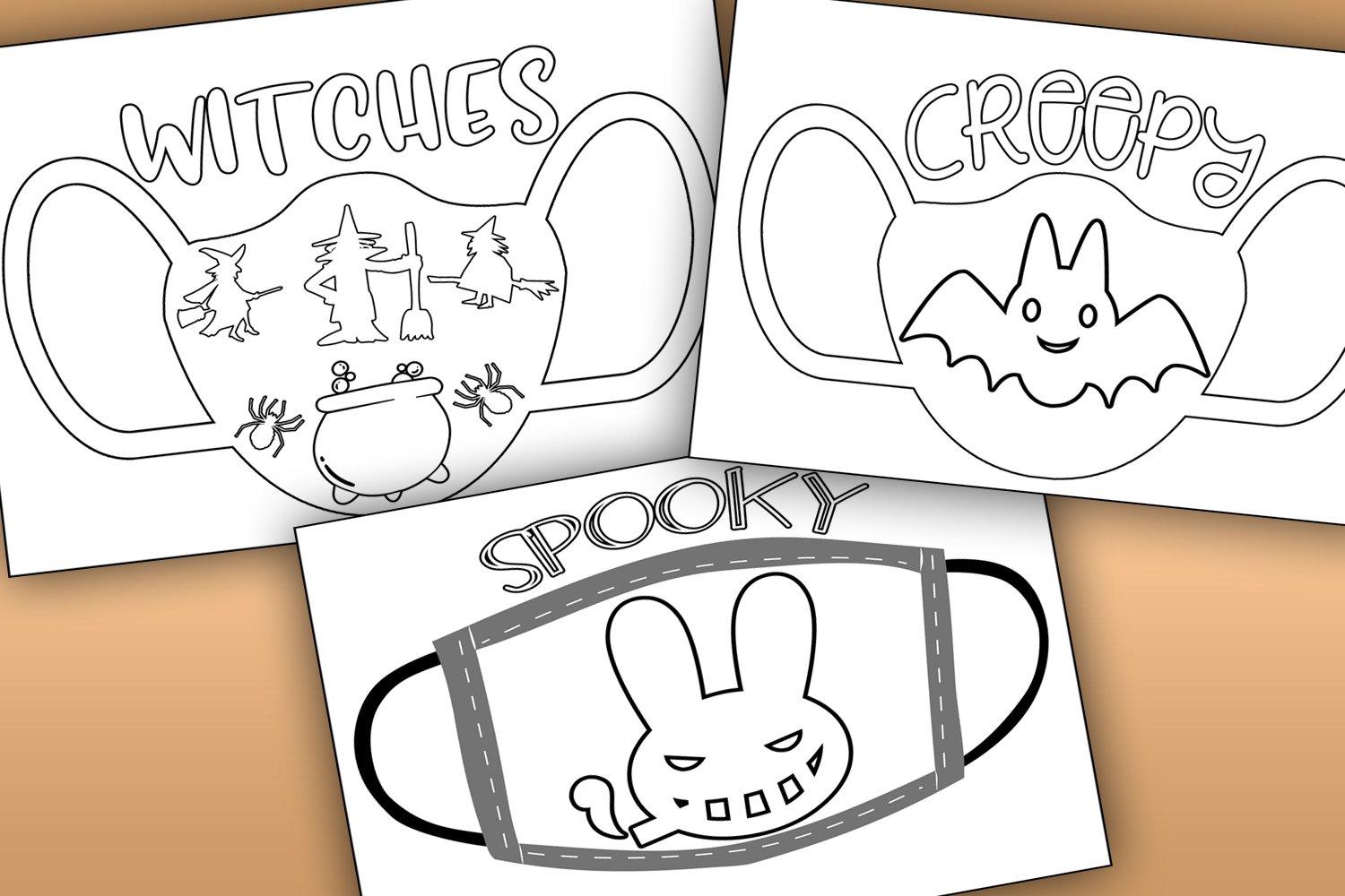Halloween Face Masks Coloring Pages- Halloween Coloring (843312 ...