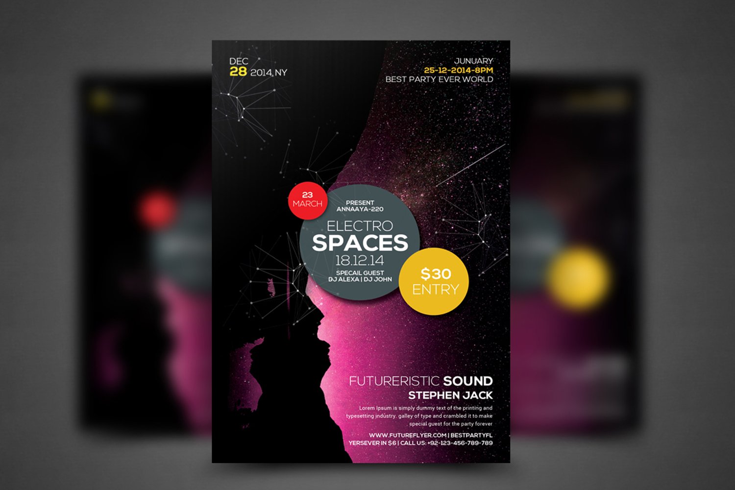 Minimal Colors Flyer Template (210023) | Flyers | Design Bundles