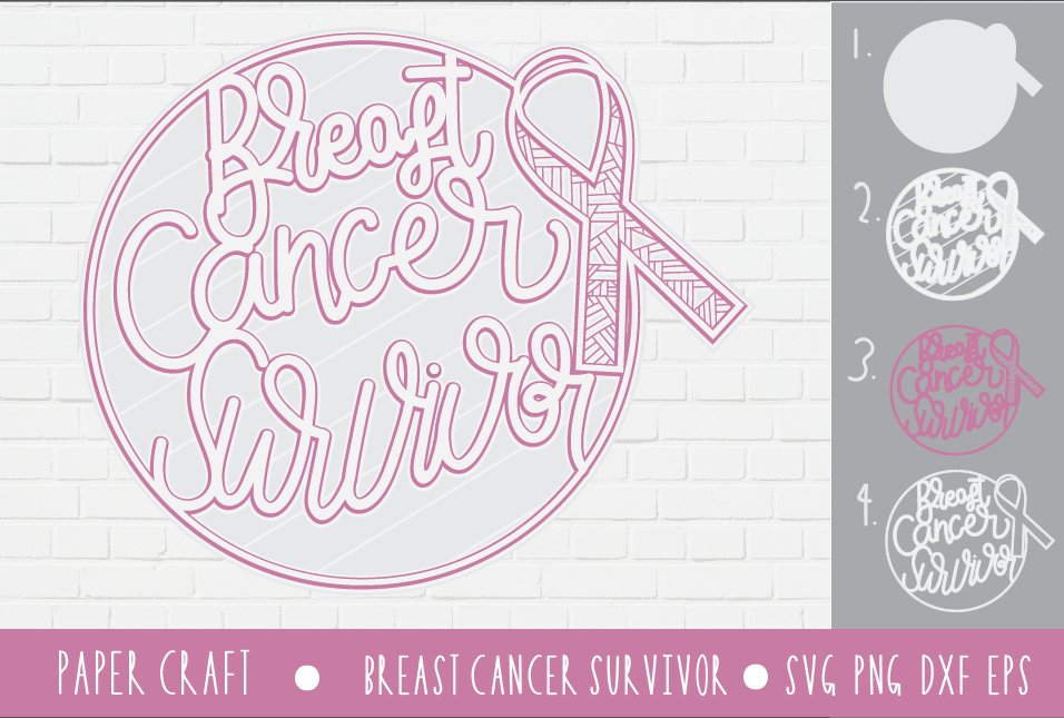 3D Layered Svg Cancer awareness ribbon|Breast Cancer| (953604) | Paper ...