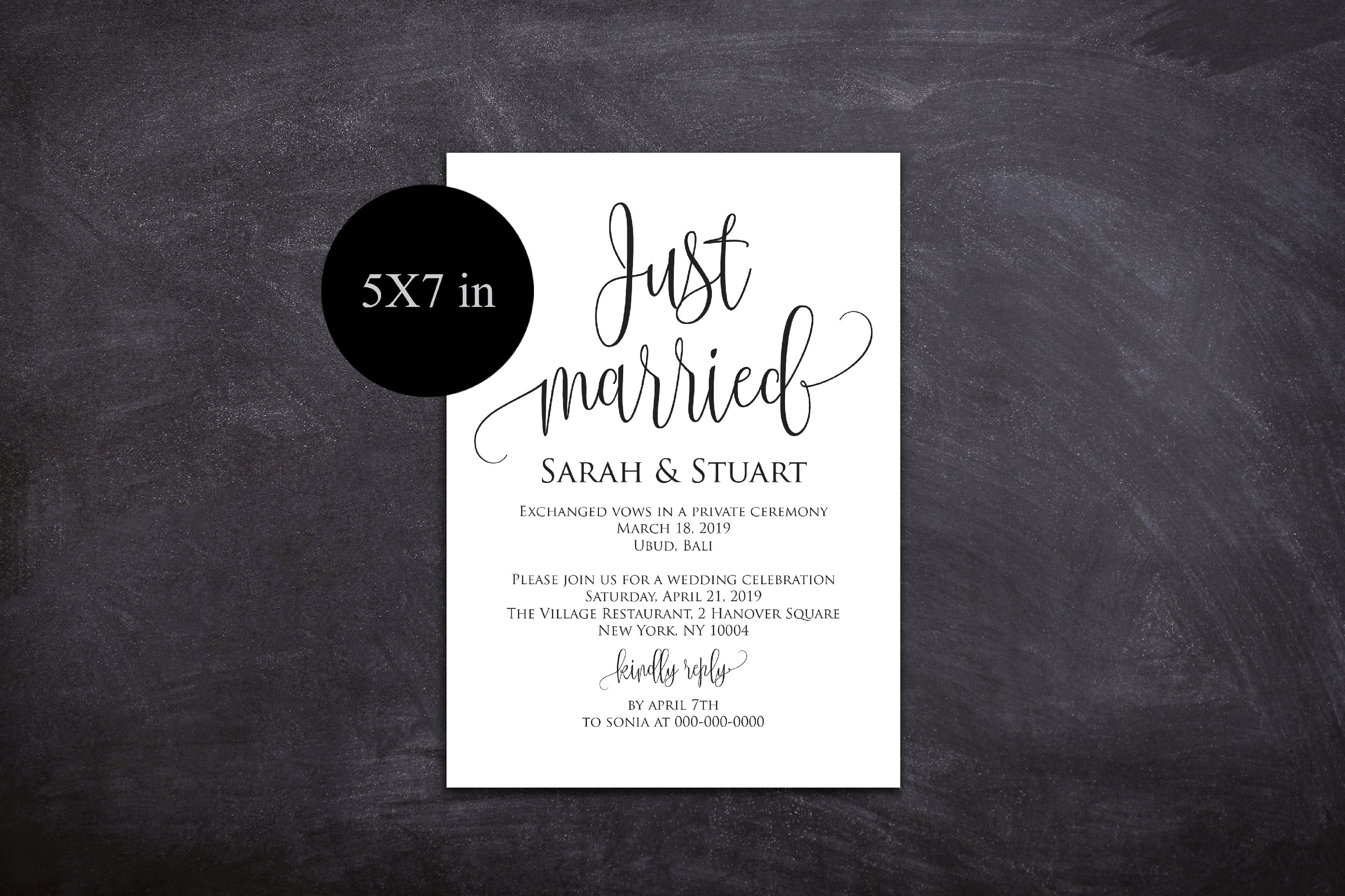Elopement invitation template download Wedding template (403101) | Card ...