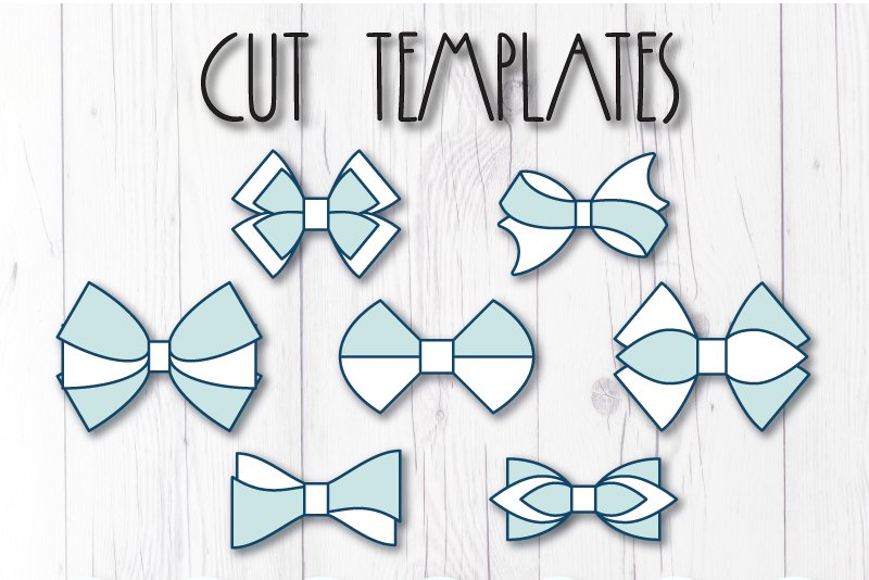7 Hair Bow Template SVG Faux Leather Bow Template Cricut 239641 