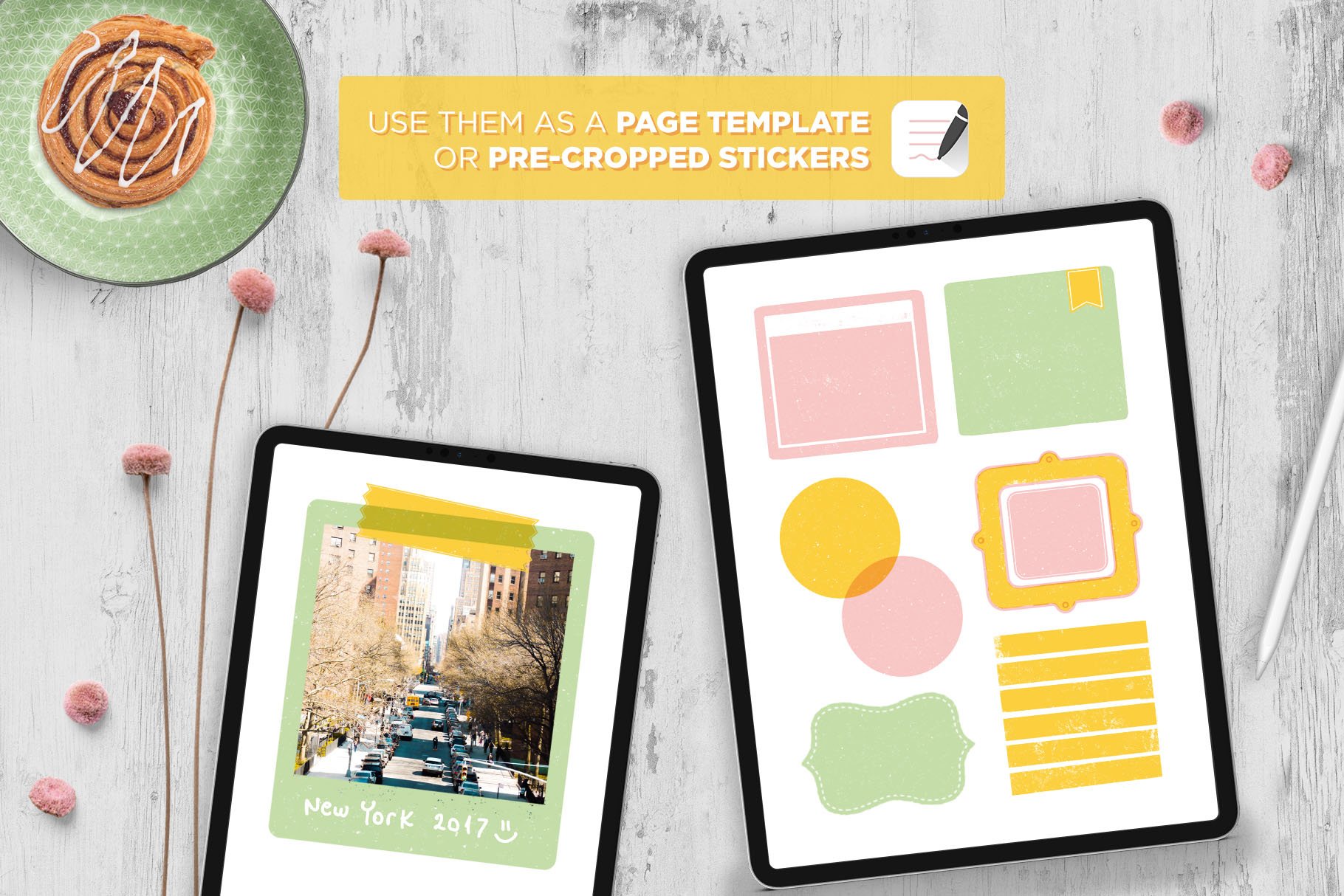 Digital Notebook Templates and Stickers (563623) | Stickers | Design ...