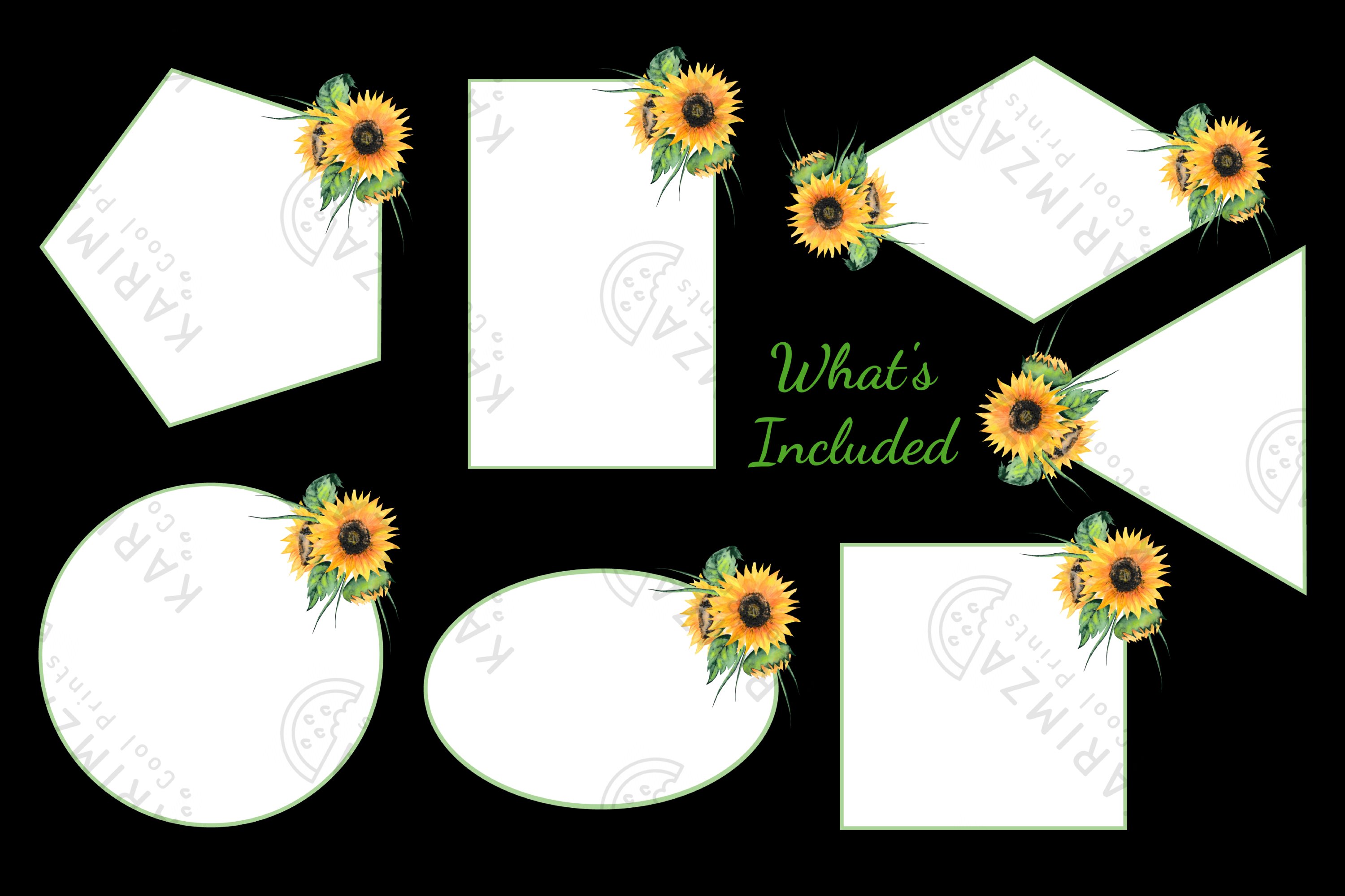 SUNFLOWER FRAME CLIPART, 7 Png Floral Frames (710827) | Patterns ...