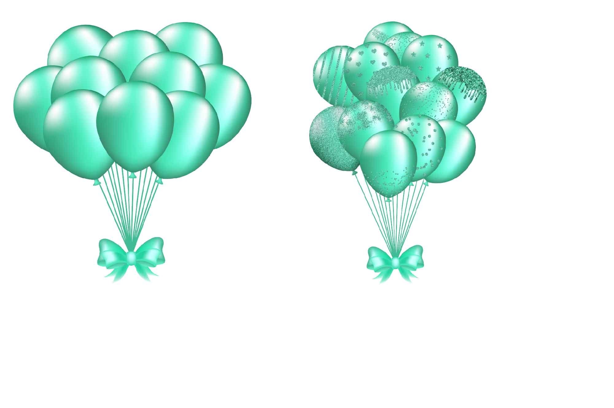 Aqua Party Balloons Clipart (901278) | Illustrations | Design Bundles