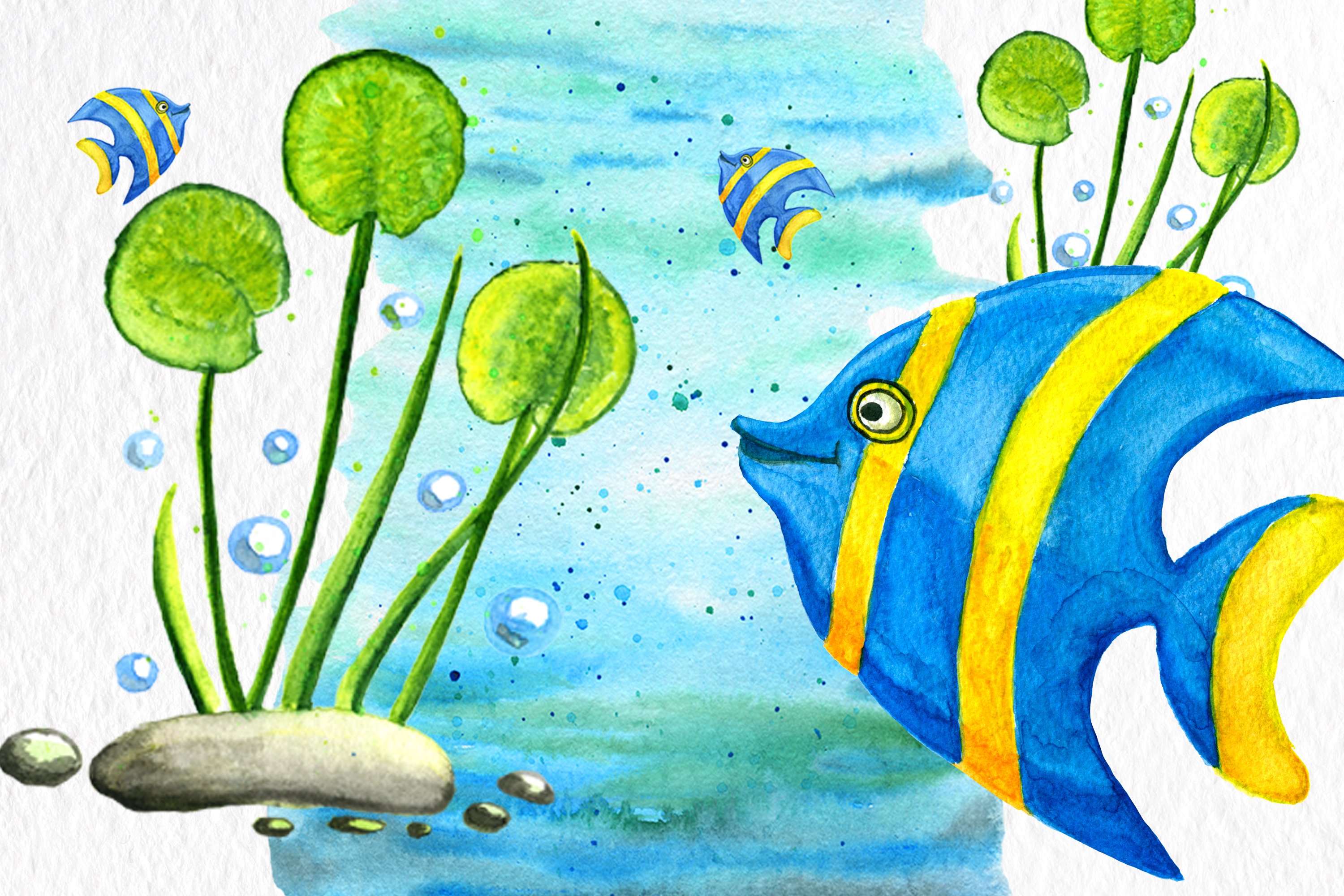 Watercolor cute fish Clipart gute fish watercolor fish (1167791 ...