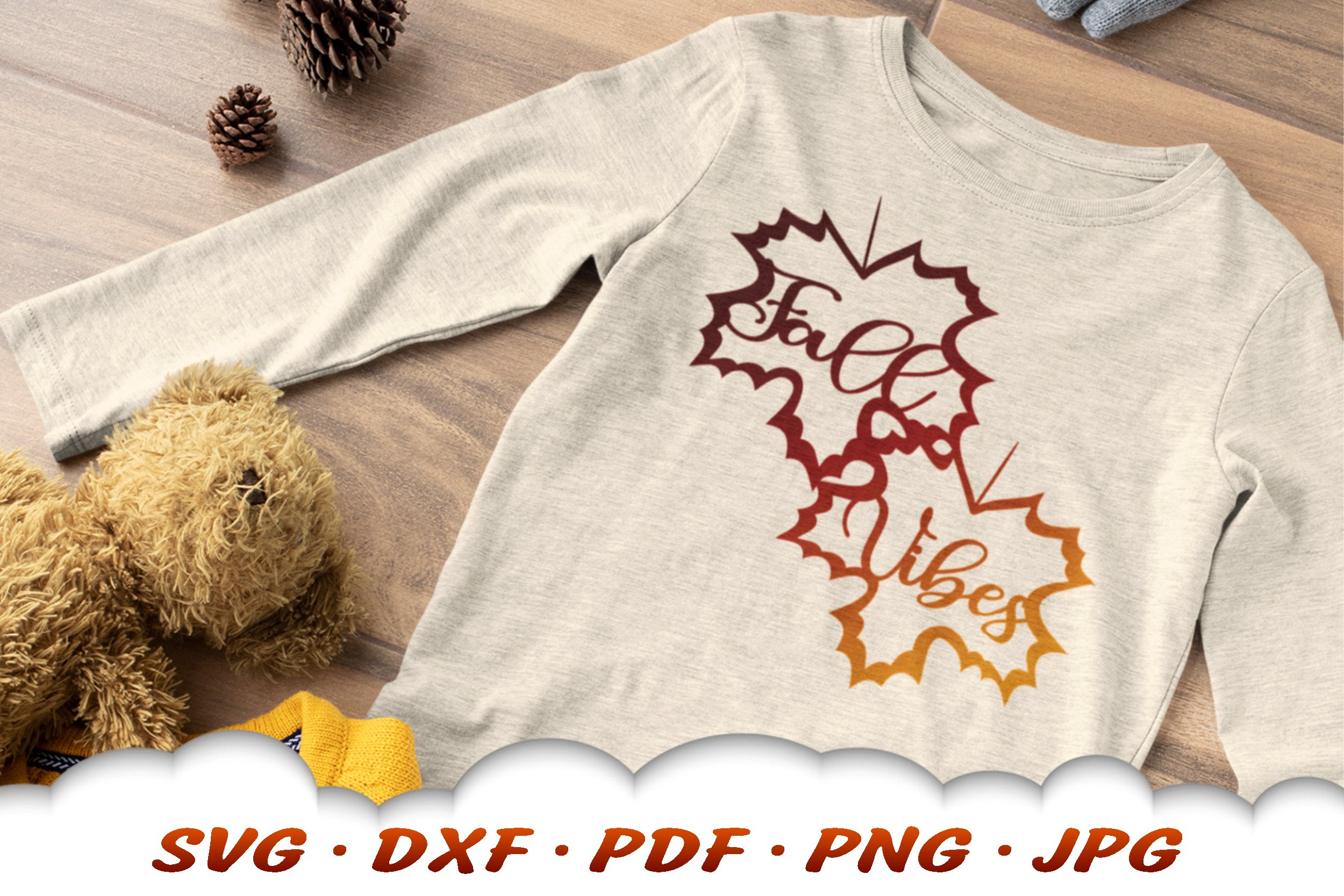 Fall Vibes Leaves Outline SVG DXF Cut Files (886767) | Illustrations ...