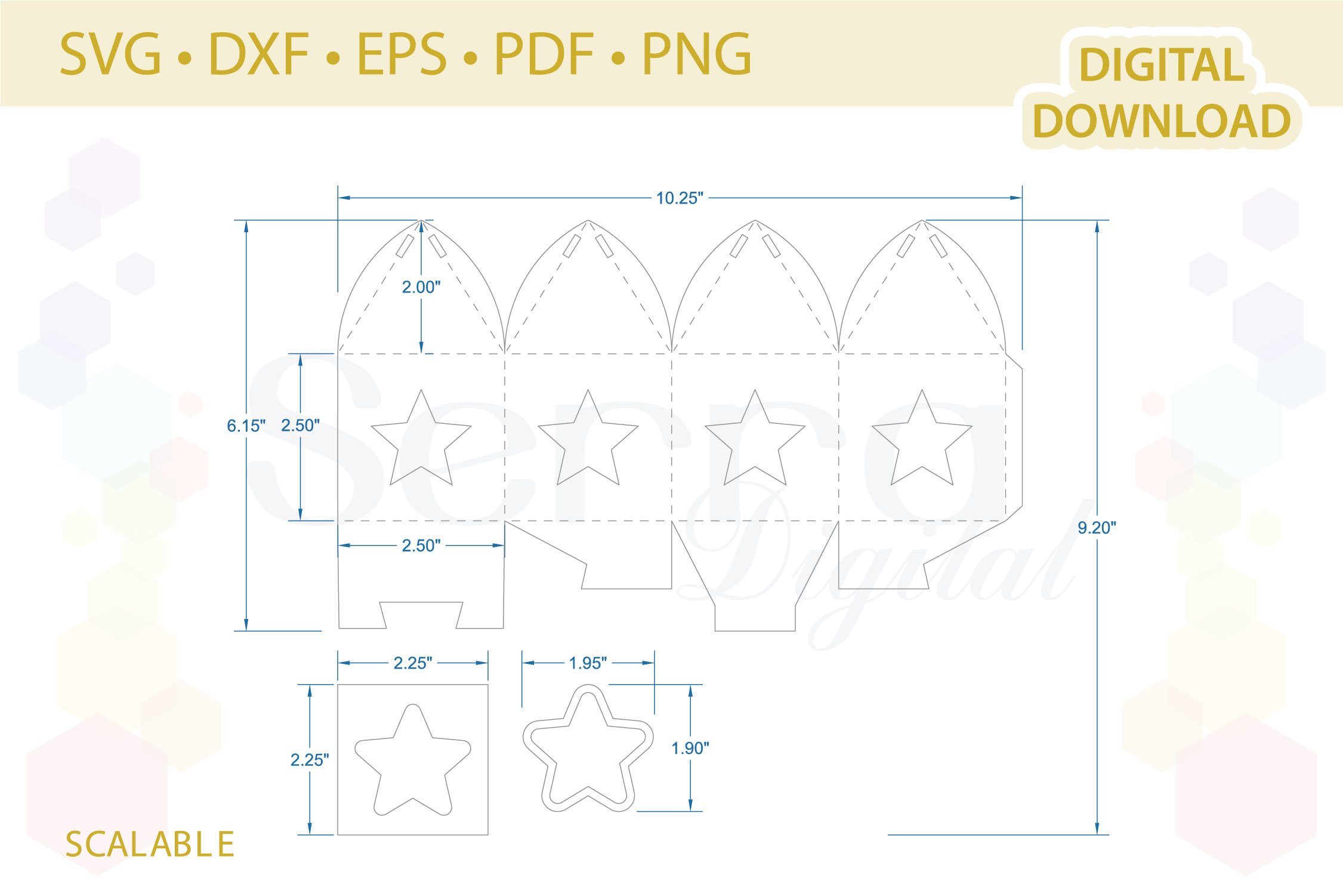 Star Favor box template .svg .dxf .eps .pdf .png (906897) | Paper ...