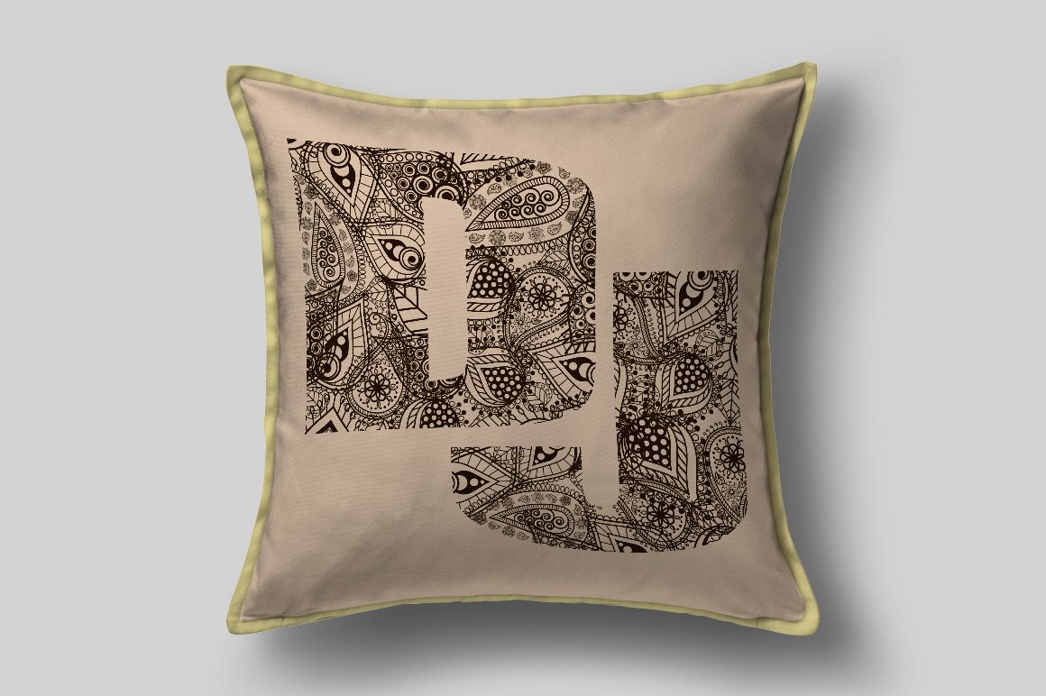 Henna Alphabet. Floral Monogram a-z letters (674709) | Illustrations ...