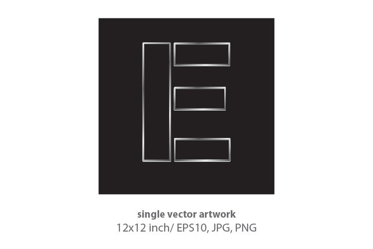 industrial letter e - single vector artwork (762513) | Elements ...