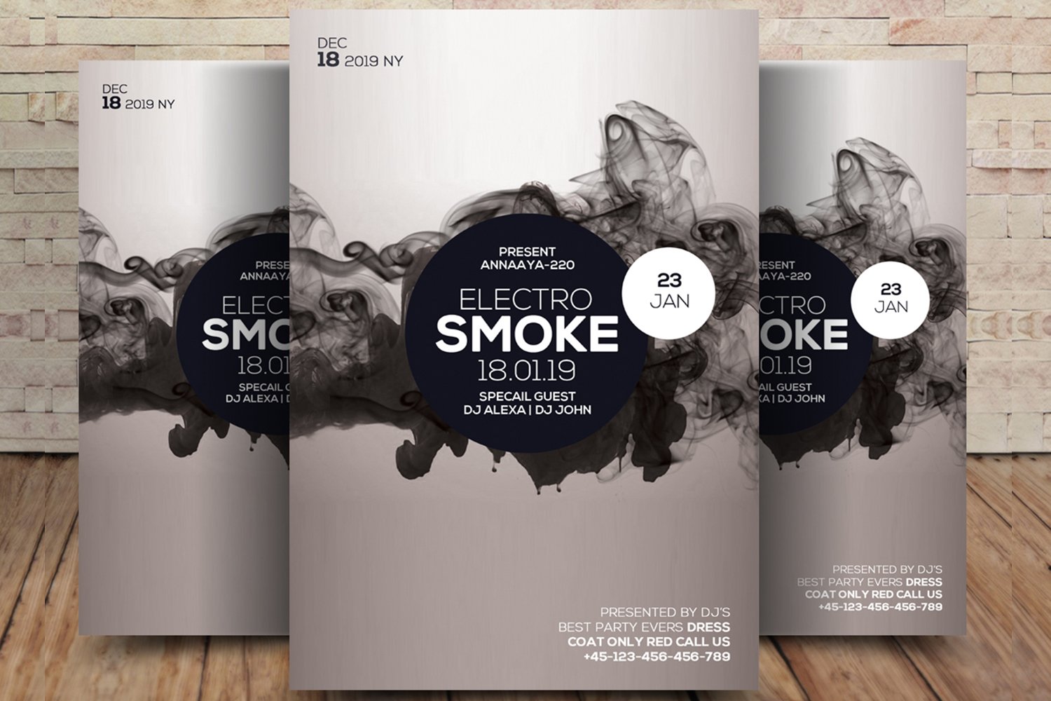 Electro Smoke Flyer (541466) | Flyers | Design Bundles