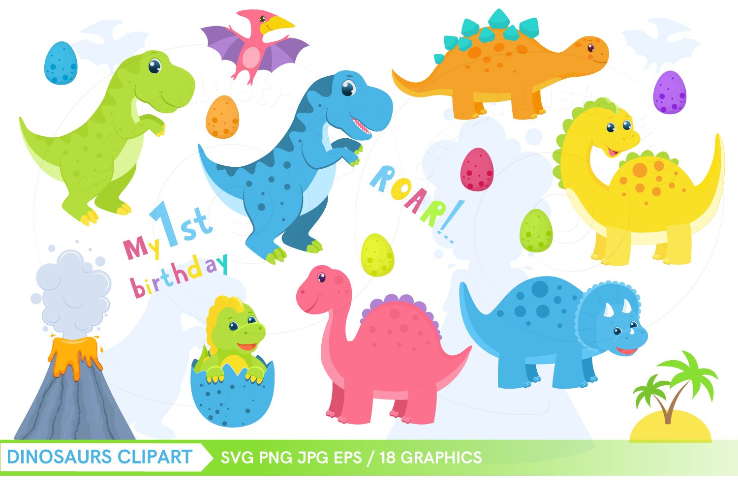 Dollar Digital Clipart Dinosaurs