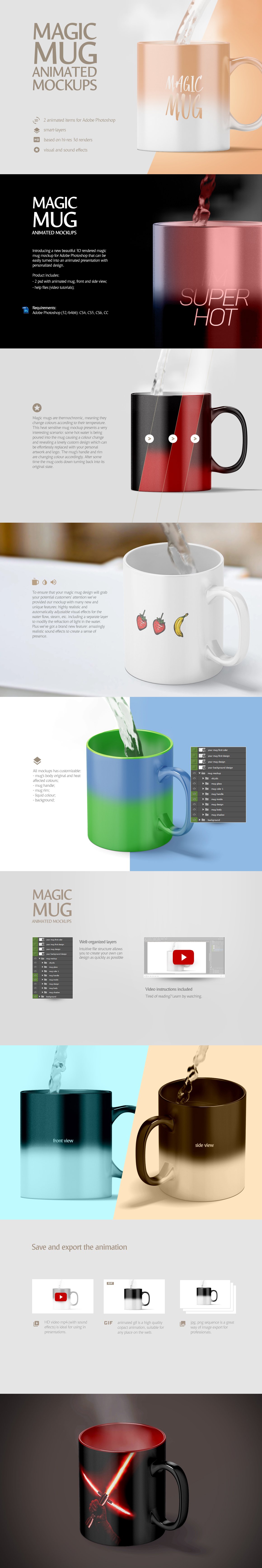 Mug Animated Mockups Bundle (21284) | Branding | Design Bundles