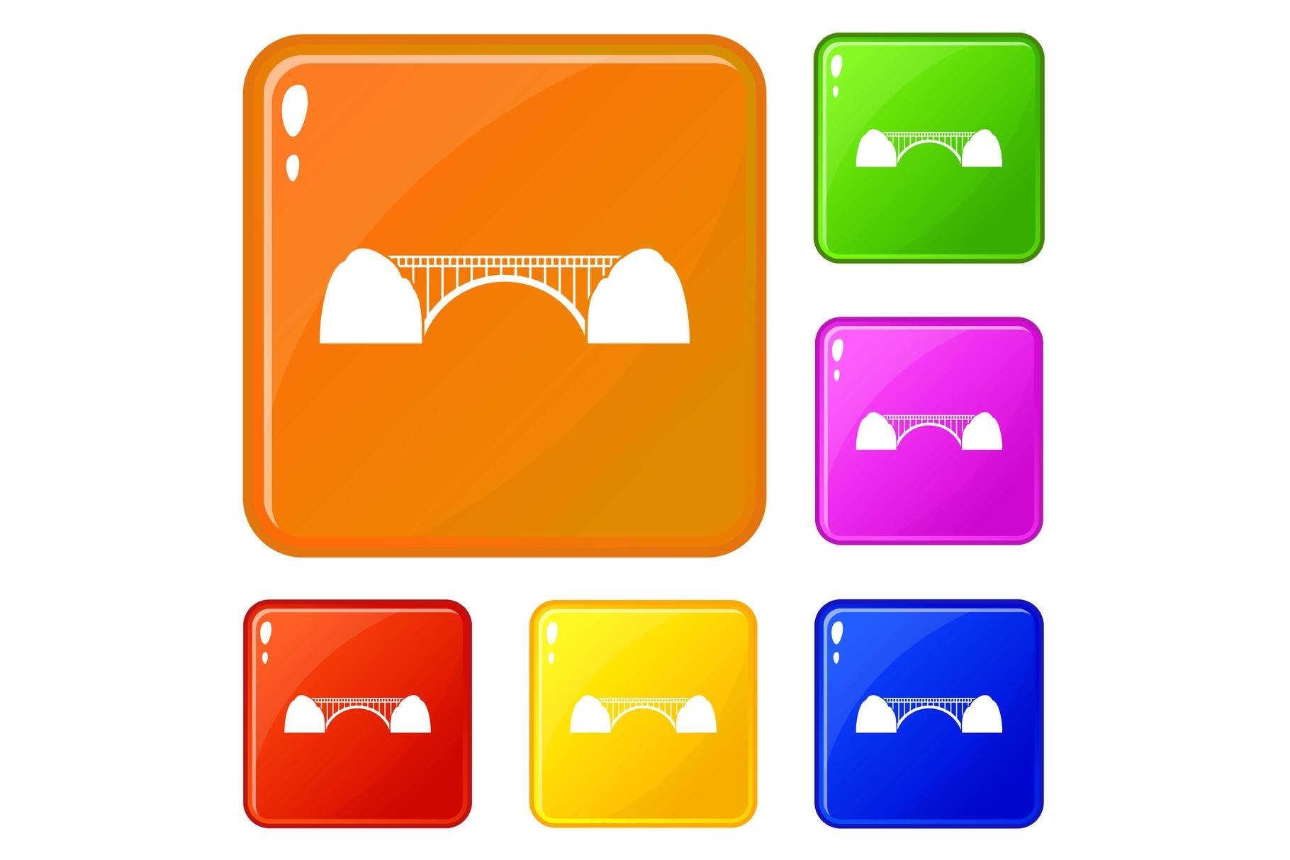 Bridge icons set vector color (510322) | Icons | Design Bundles