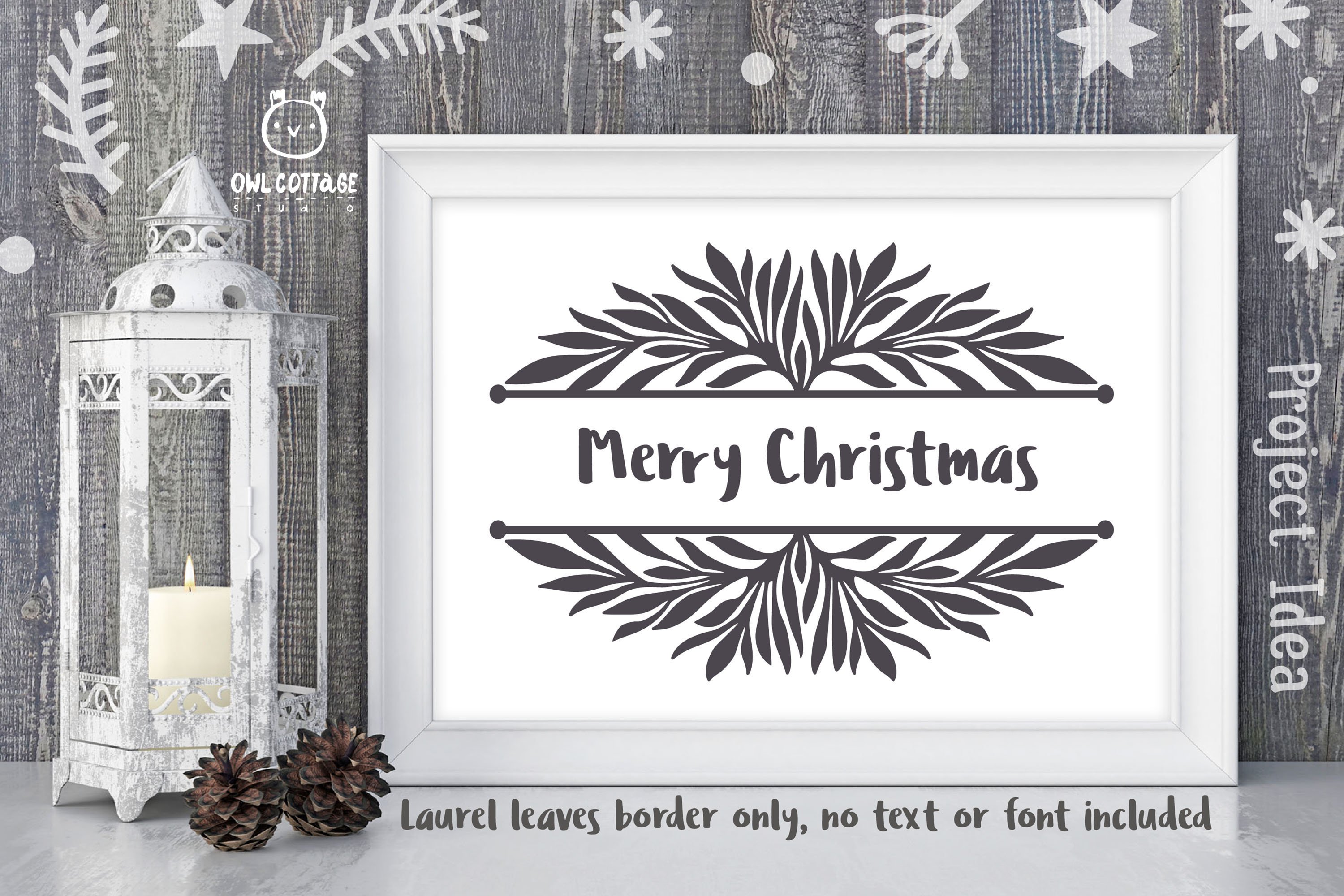 Laurel Leaf Split Border SVG, Floral Monogram, Wedding Sign (386665 ...