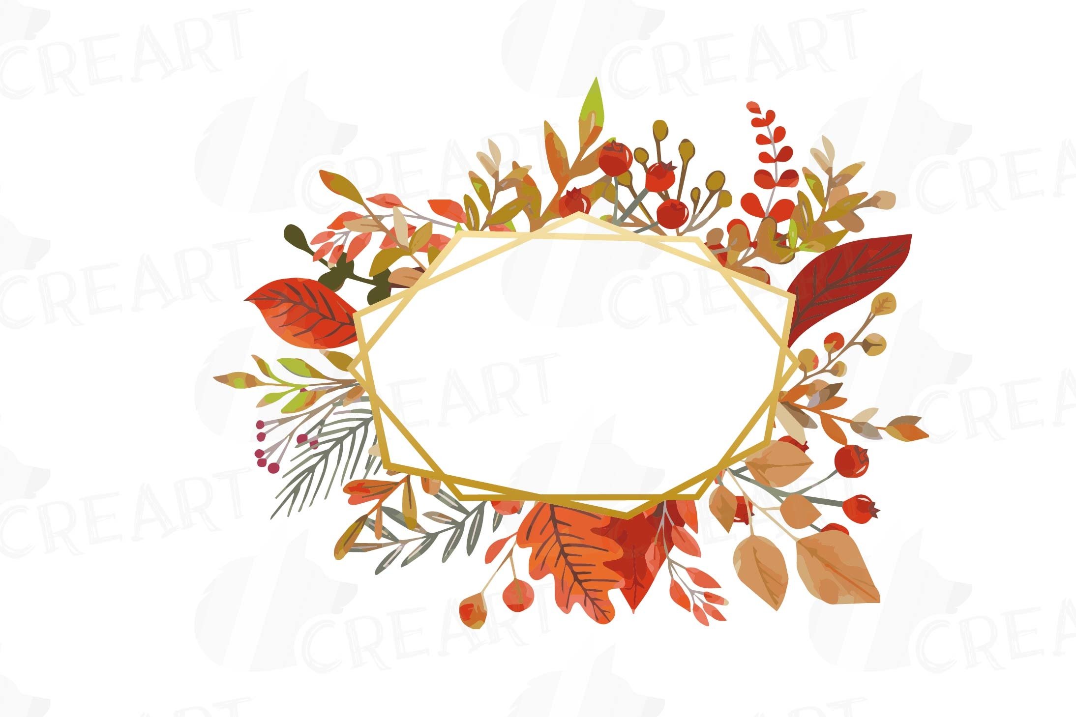 Autumn frames watercolor clip art pack, fall design borders (148460 ...