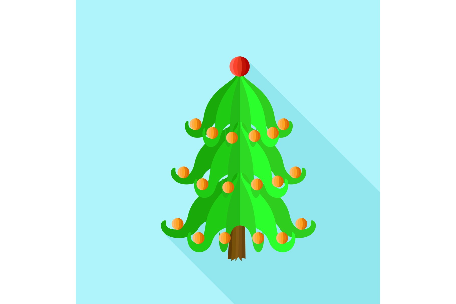 Festive xmas tree icon, flat style (1387669) | Icons | Design Bundles