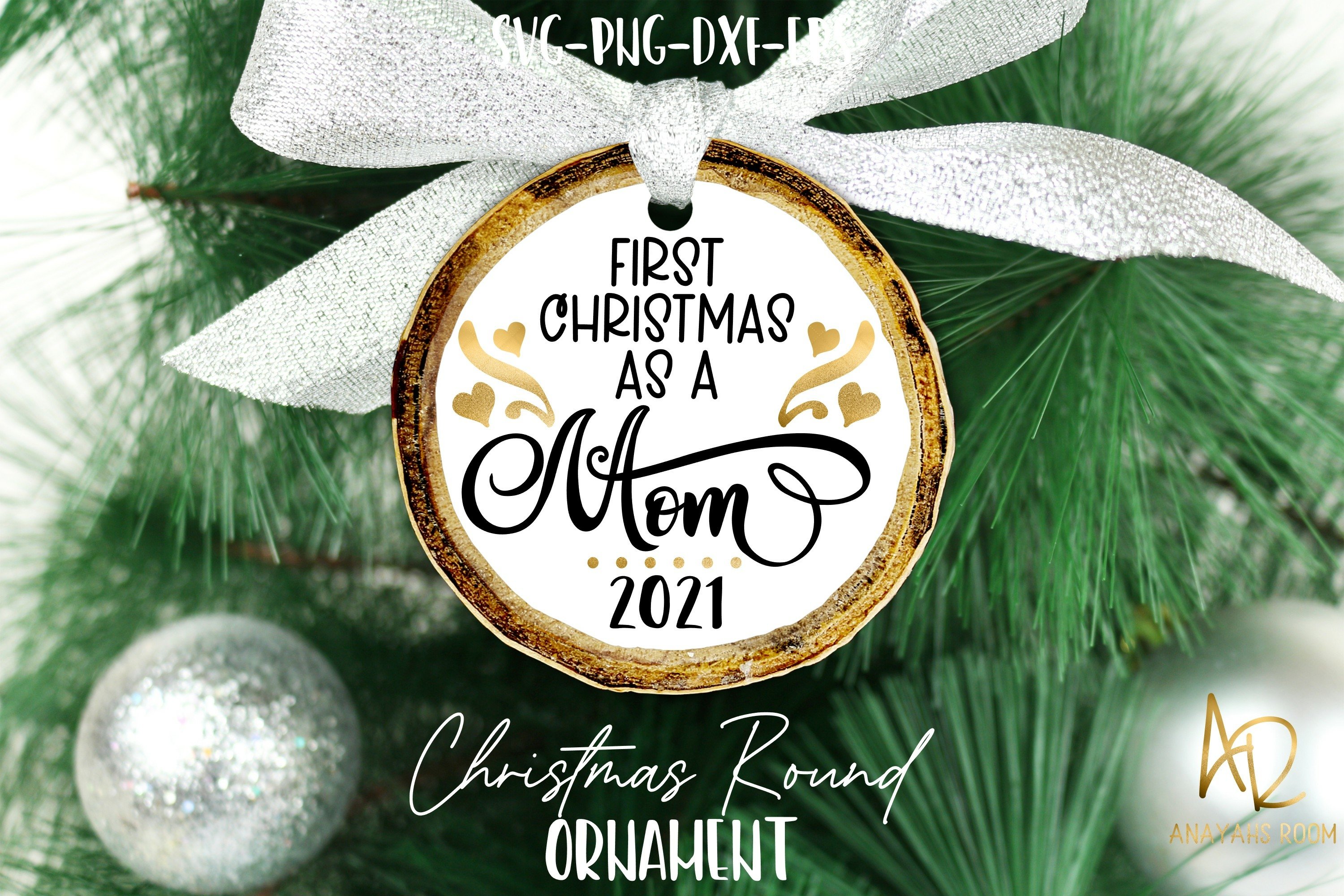 Christmas Rounds Ornament| First Christmas As A Mom (1602725) | SVGs ...