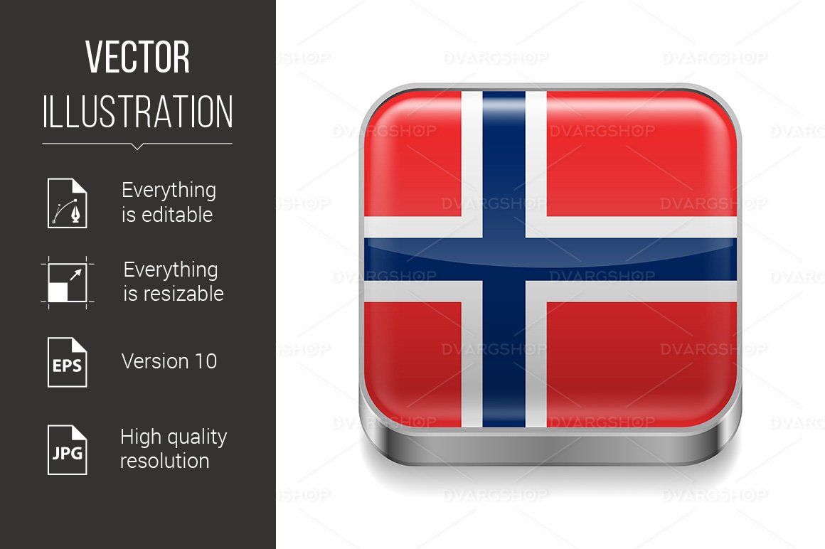 Metal icon of Norway (2257889) | Vectors | Design Bundles