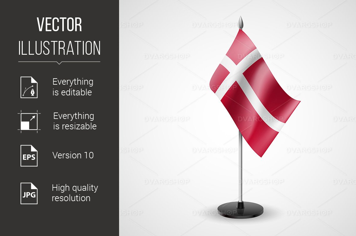 Table flag of Denmark (1832203) | Vectors | Design Bundles