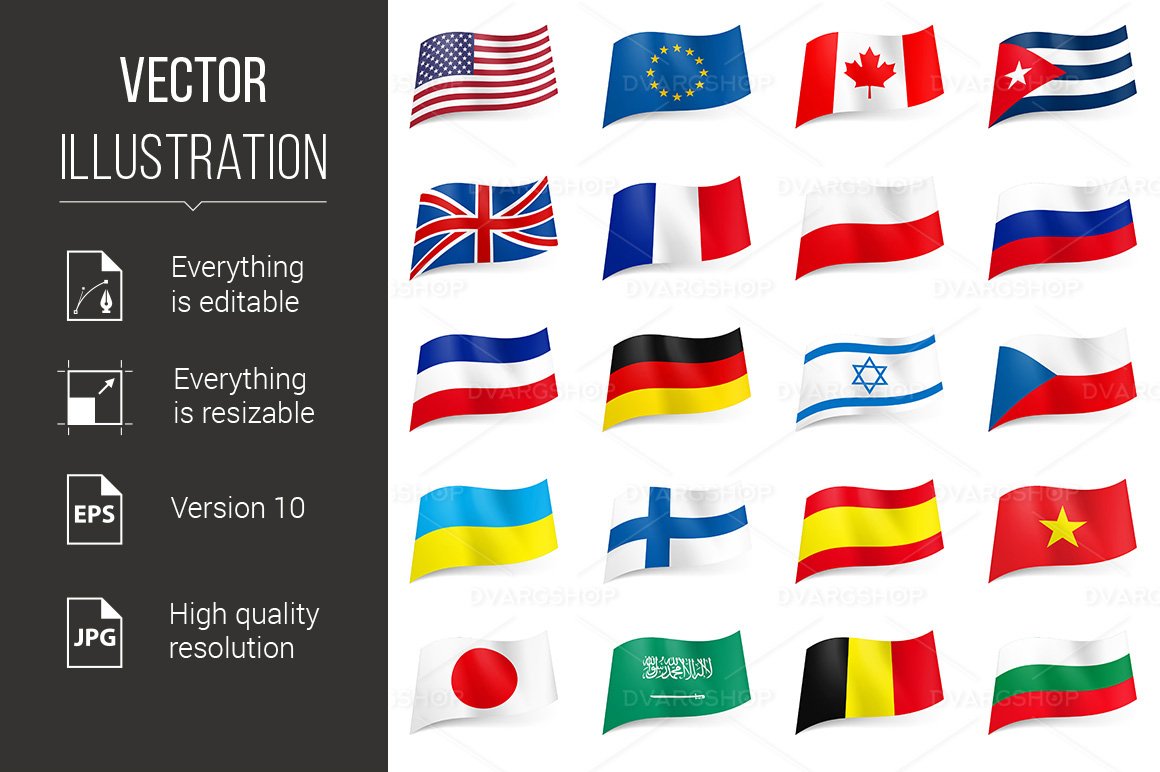 Set of World flags icons