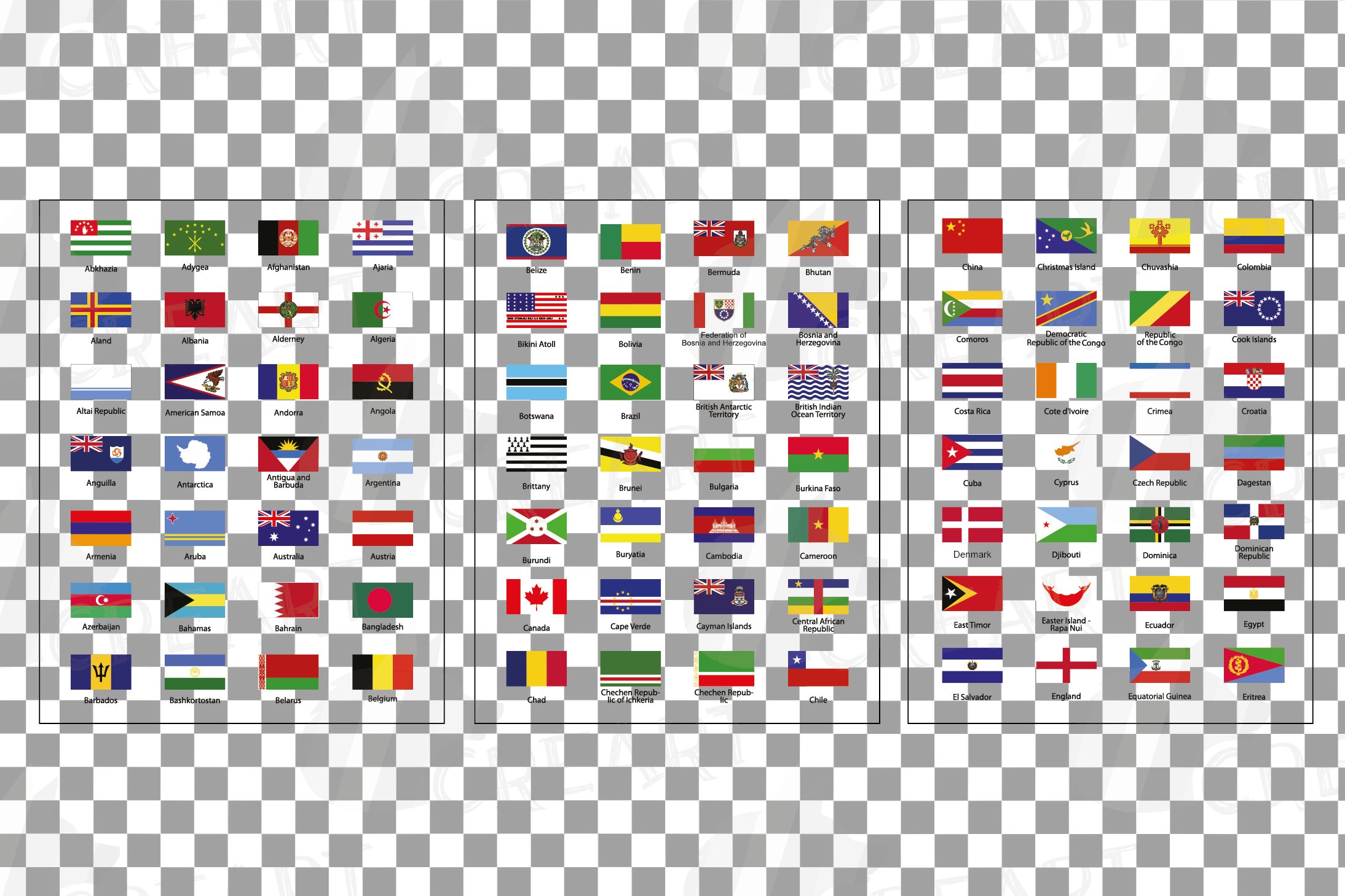 Flags With Names To Print