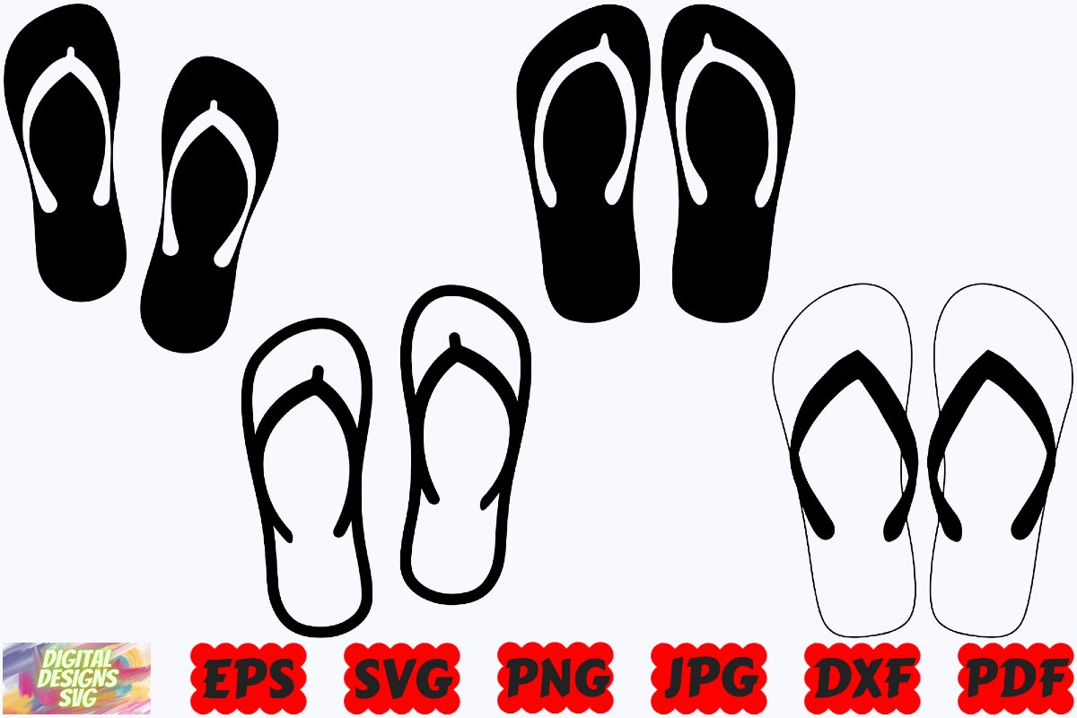 Flip Flop Silhouette Clipart