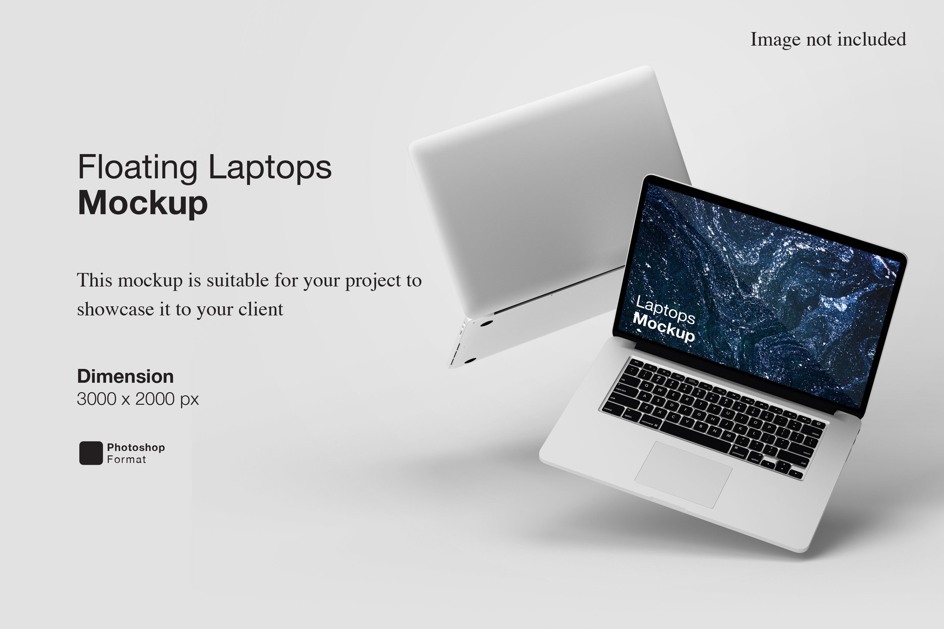 Floating Laptops Mockup (1389971) | Mockups | Design Bundles