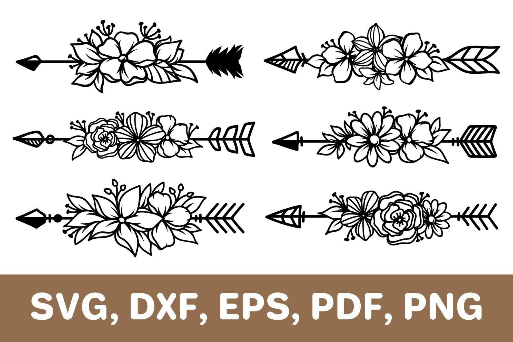 Floral arrow svg, floral arrow clipart, floral arrow png (2133437 ...