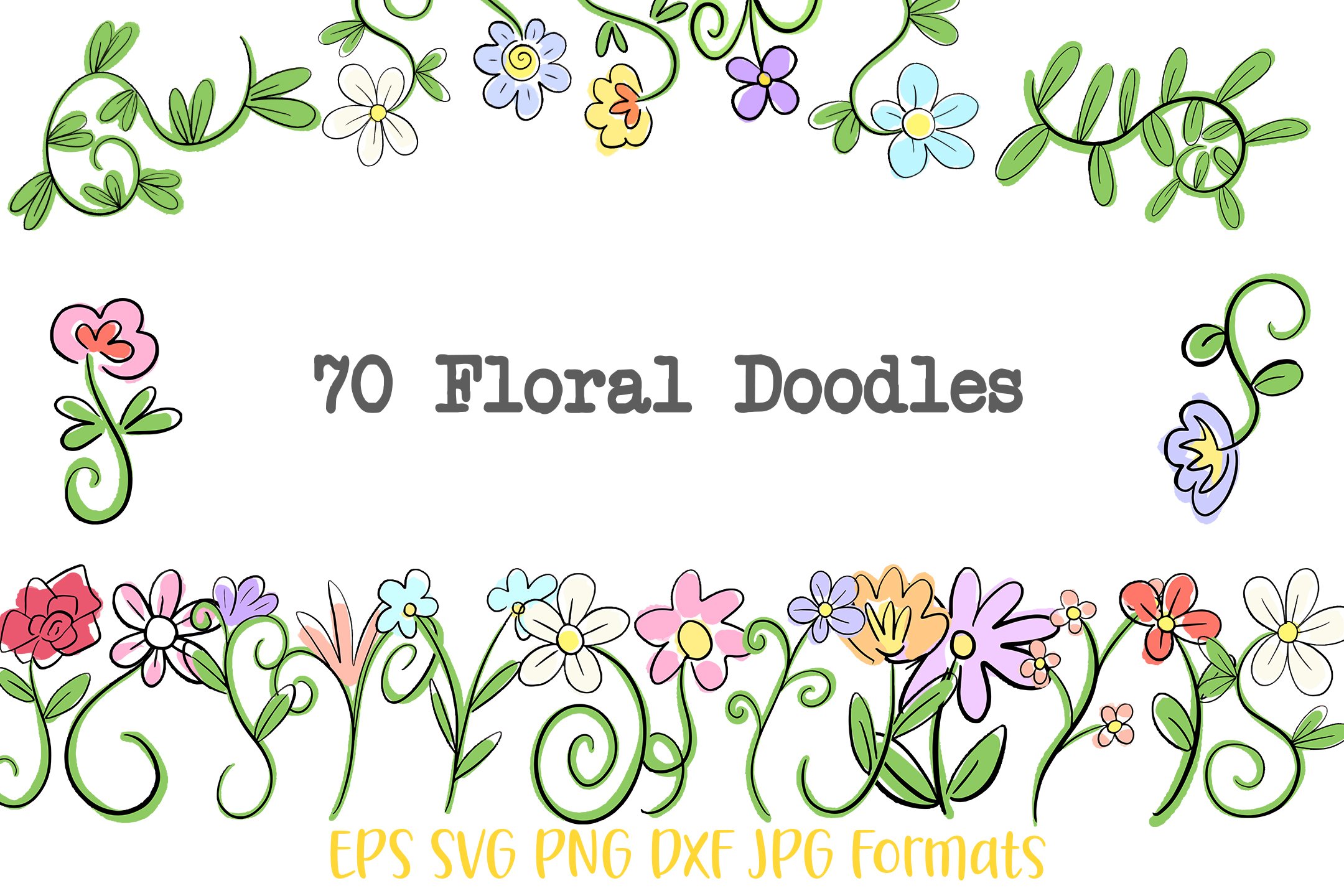 Flower Doodles Border