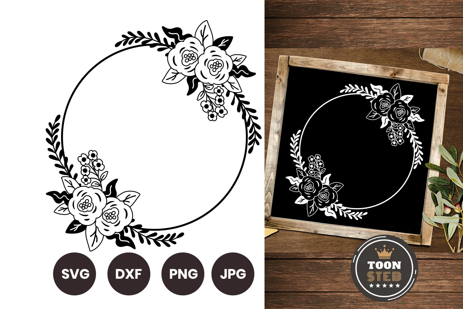 Floral wreath svg Files For Cricut Vol 2, spring wreath svg (1392082 ...