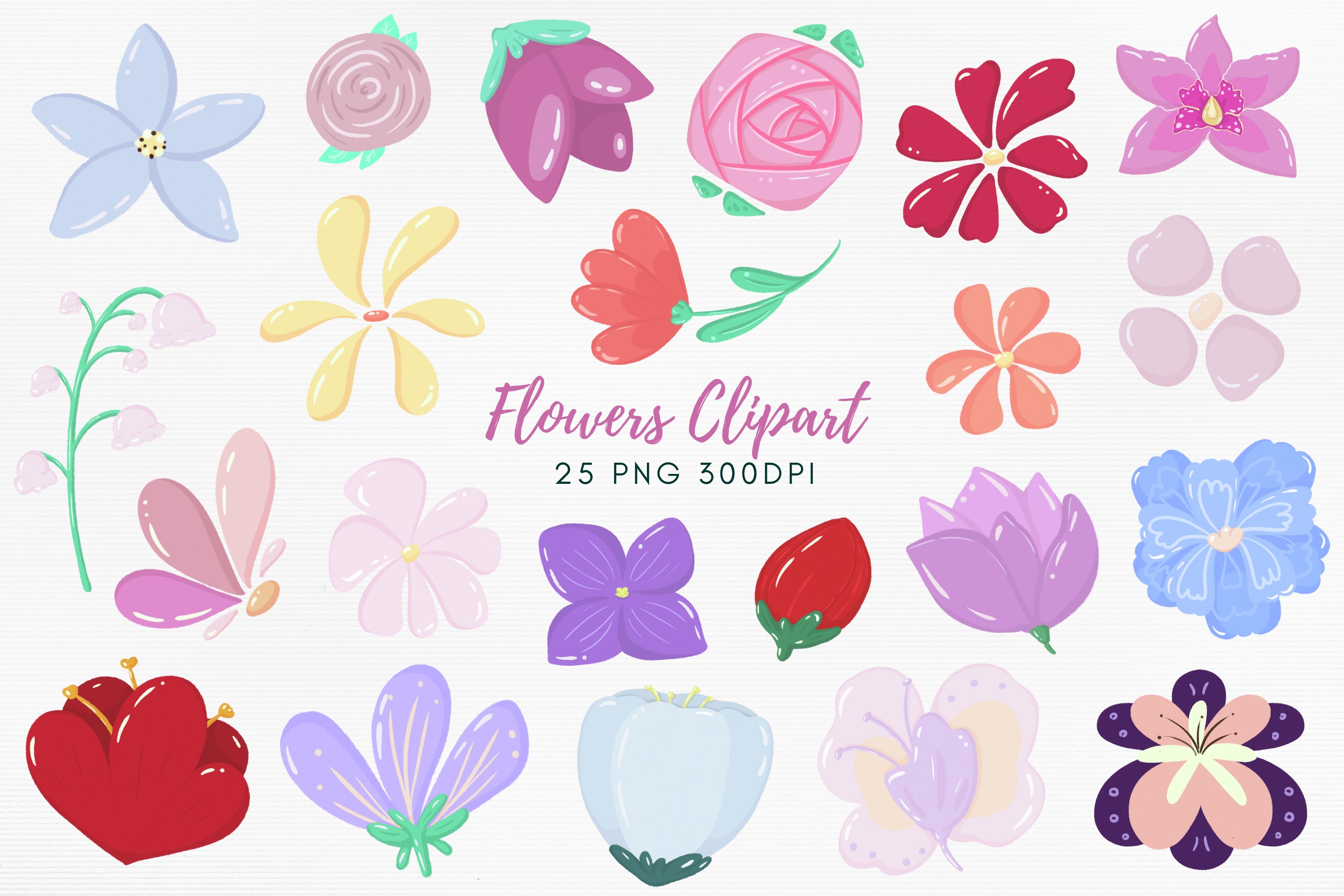 Whimsical Flowers Clip Art