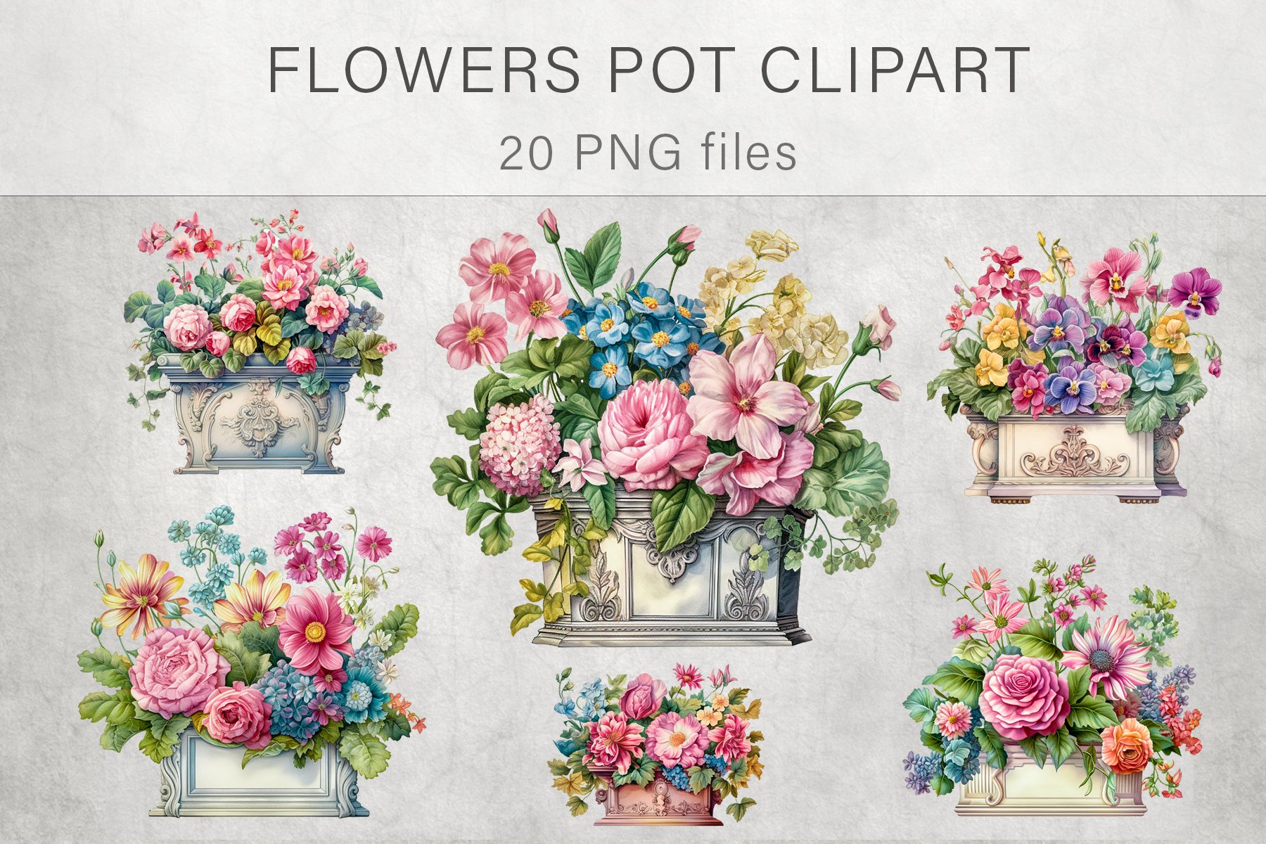 Decorated Flower Pot Clip Art