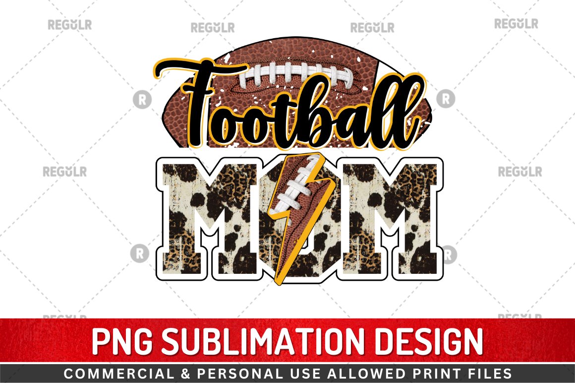 Football Mom Png, Western Cowhide Football Mom Design