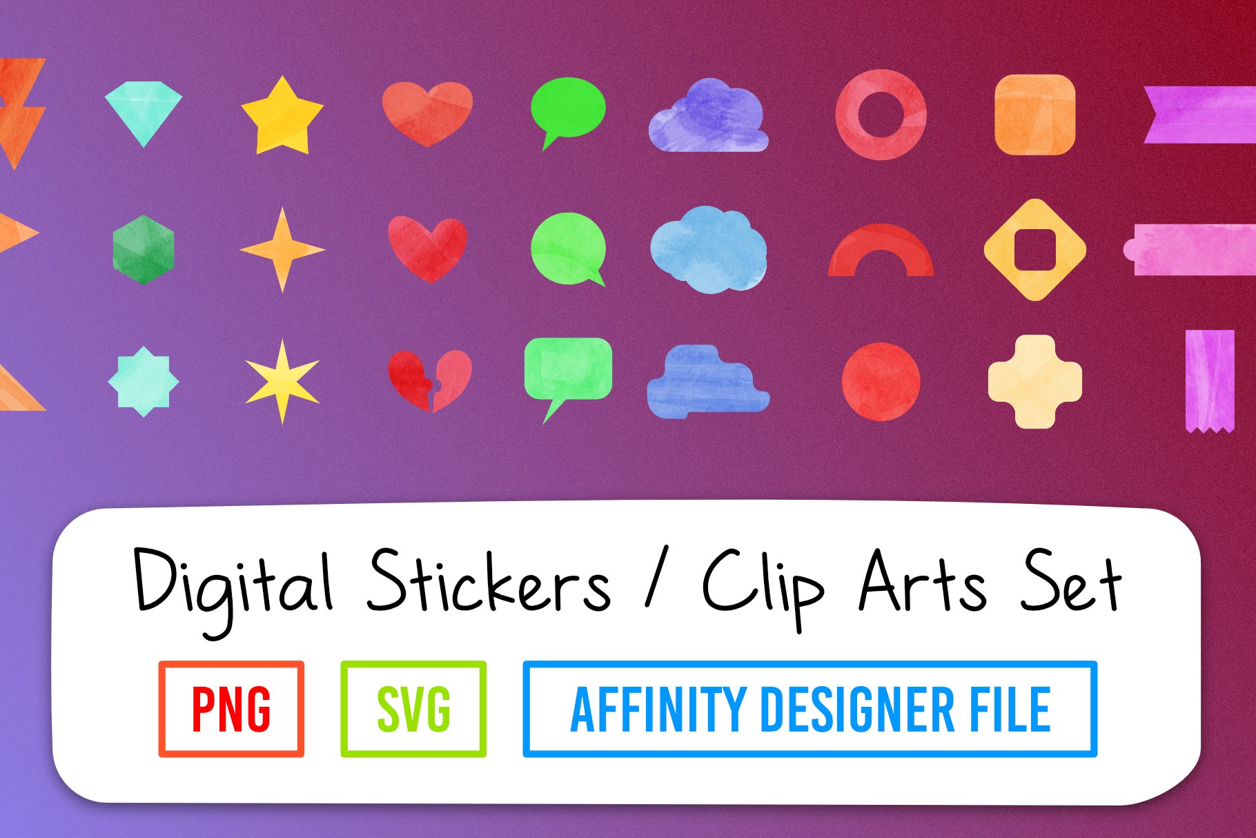 Digital planner shapes stickers (1388194) | Stickers | Design Bundles