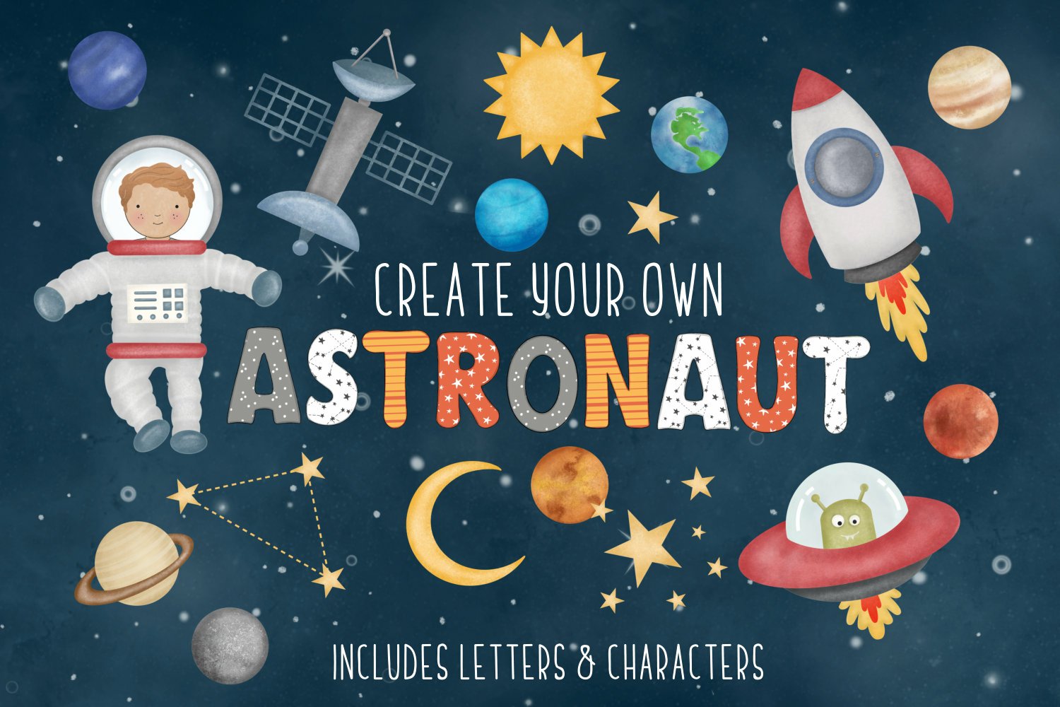 Letter A Astronaut