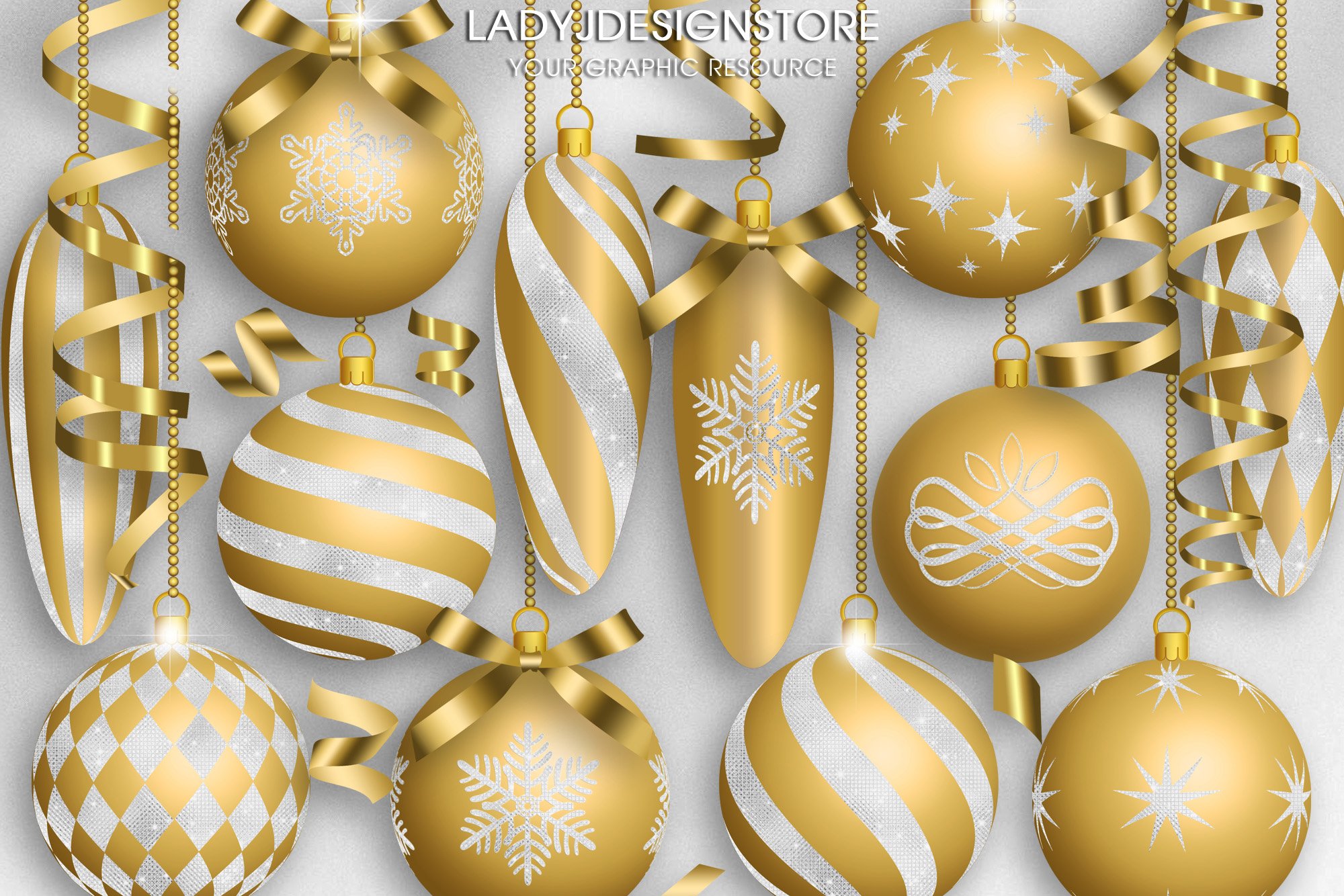 Gold Christmas Ornament Clip Art