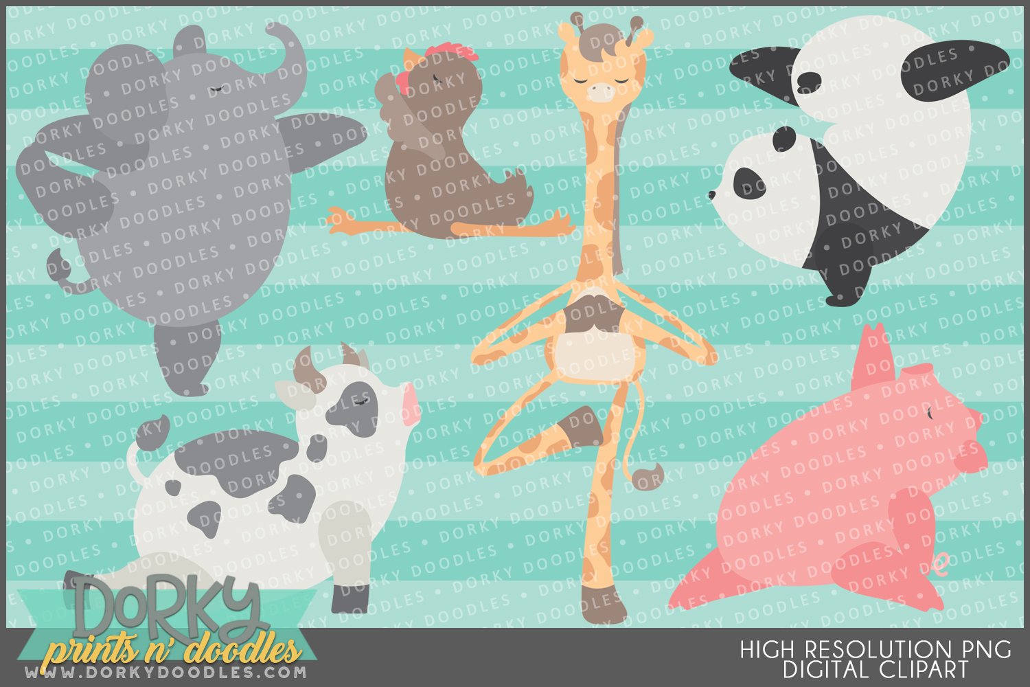 Funny Yoga Animals Designs for Sublimation and Stickers (1447600 ...