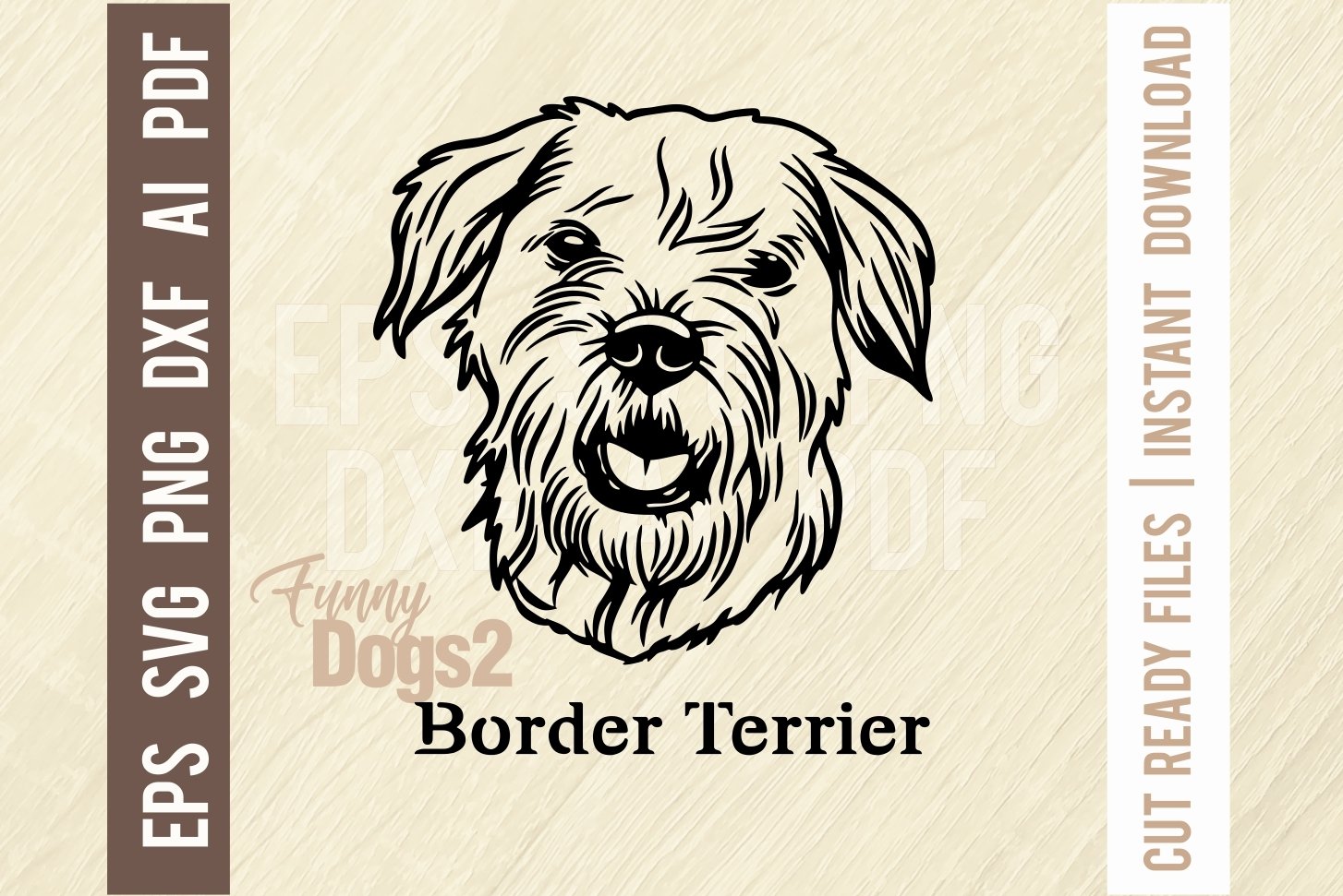 Border Terrier - Funny Dog, SVG Vector File, Cut Stencil (1773444 ...