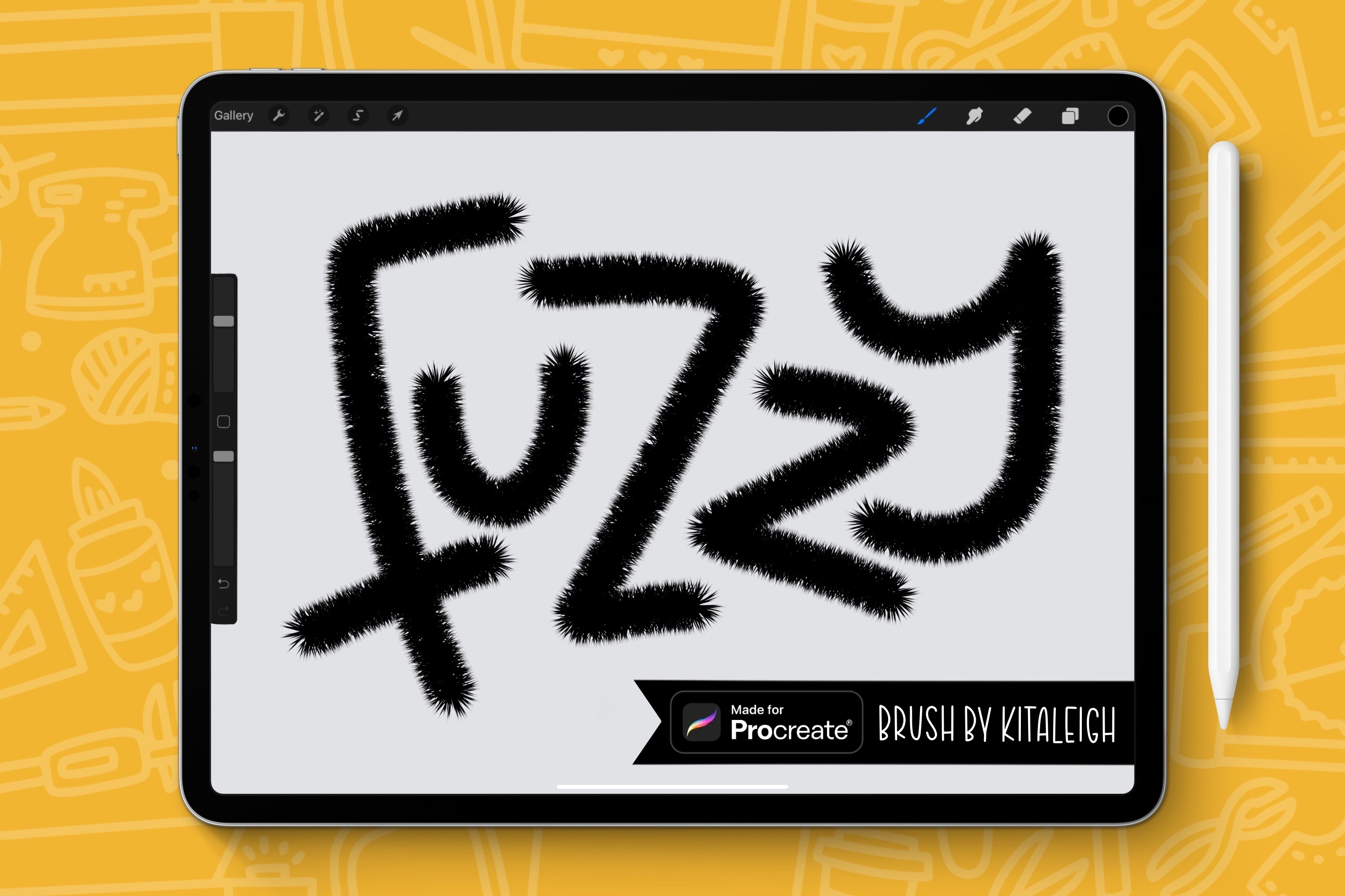 Fuzzy Procreate Lettering Brush
