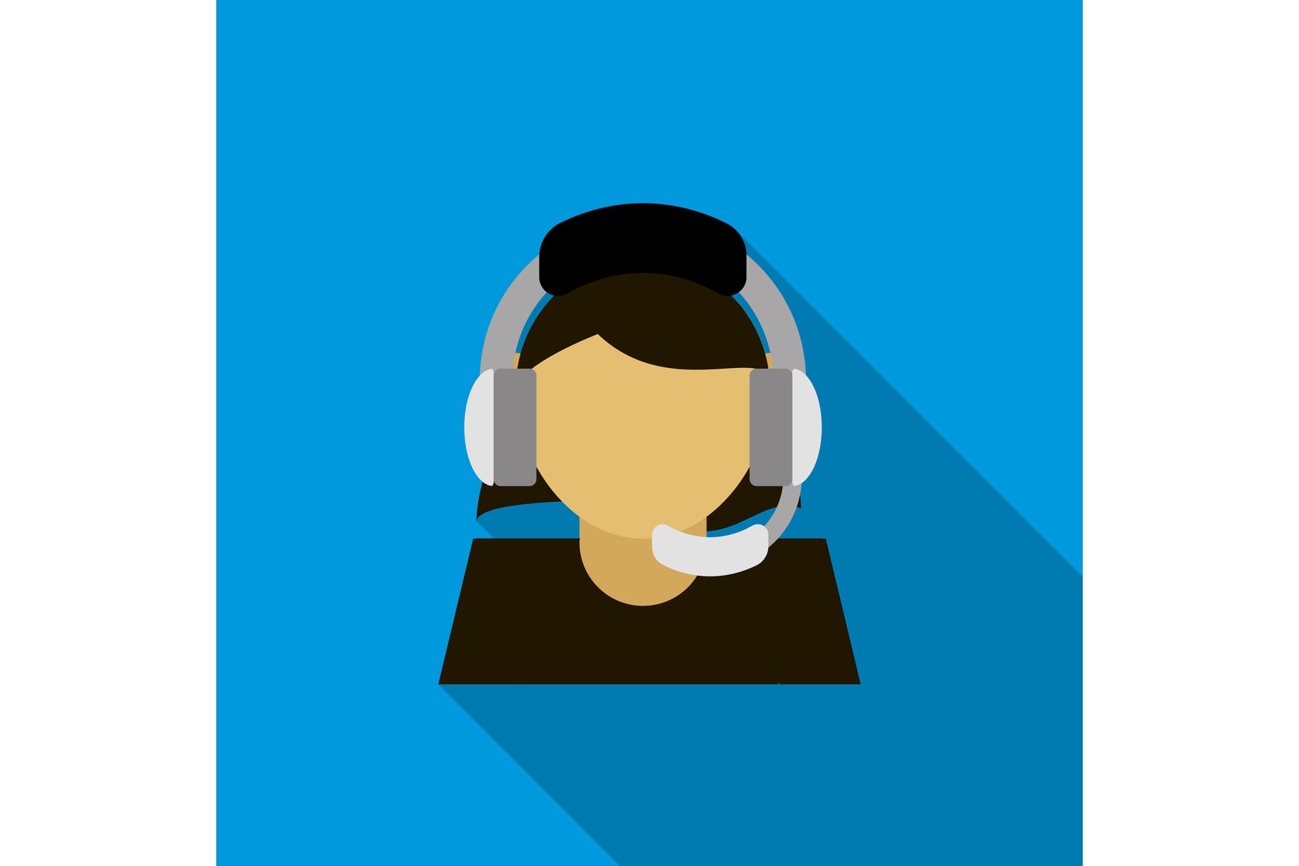 Call center operator icon, flat style (1471998) | Icons | Design Bundles