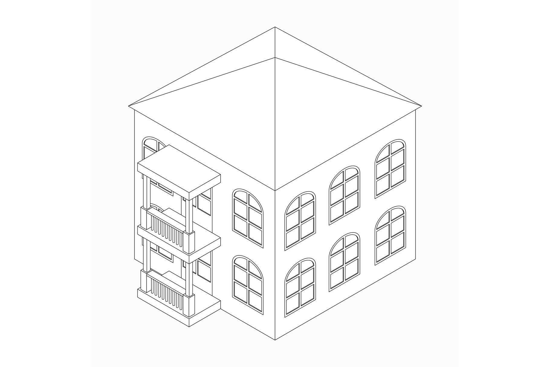 Low-rise building icon, isometric 3d style (1465767) | Icons | Design ...
