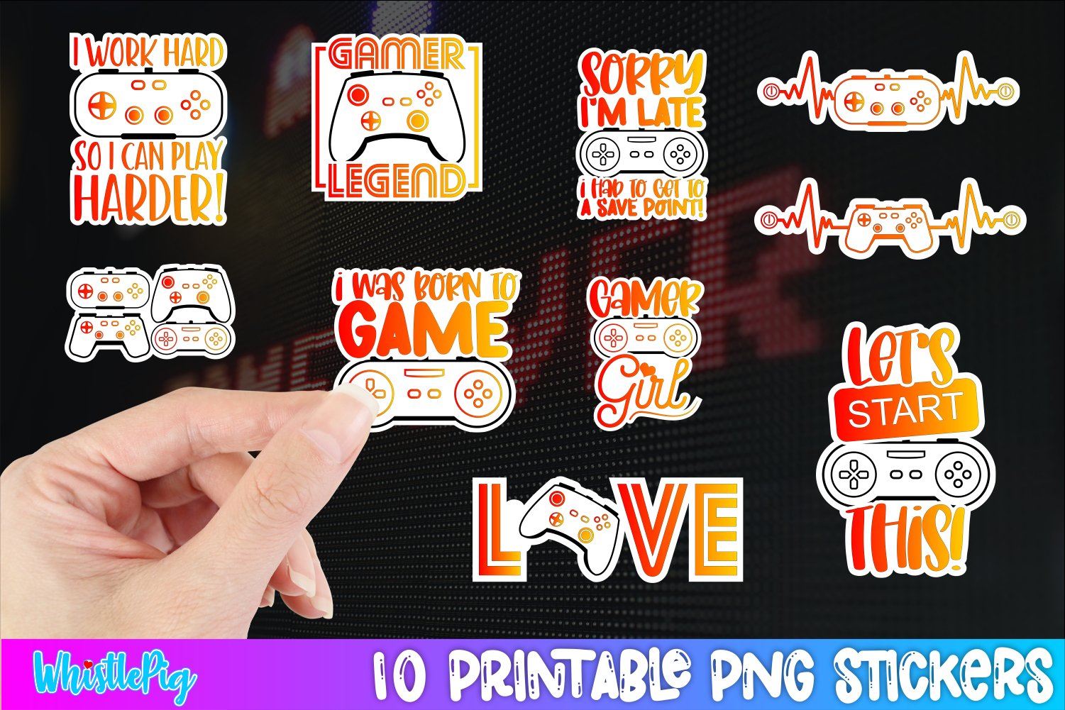 Video Game Printable Sticker Bundle Sticker Bundle Gaming