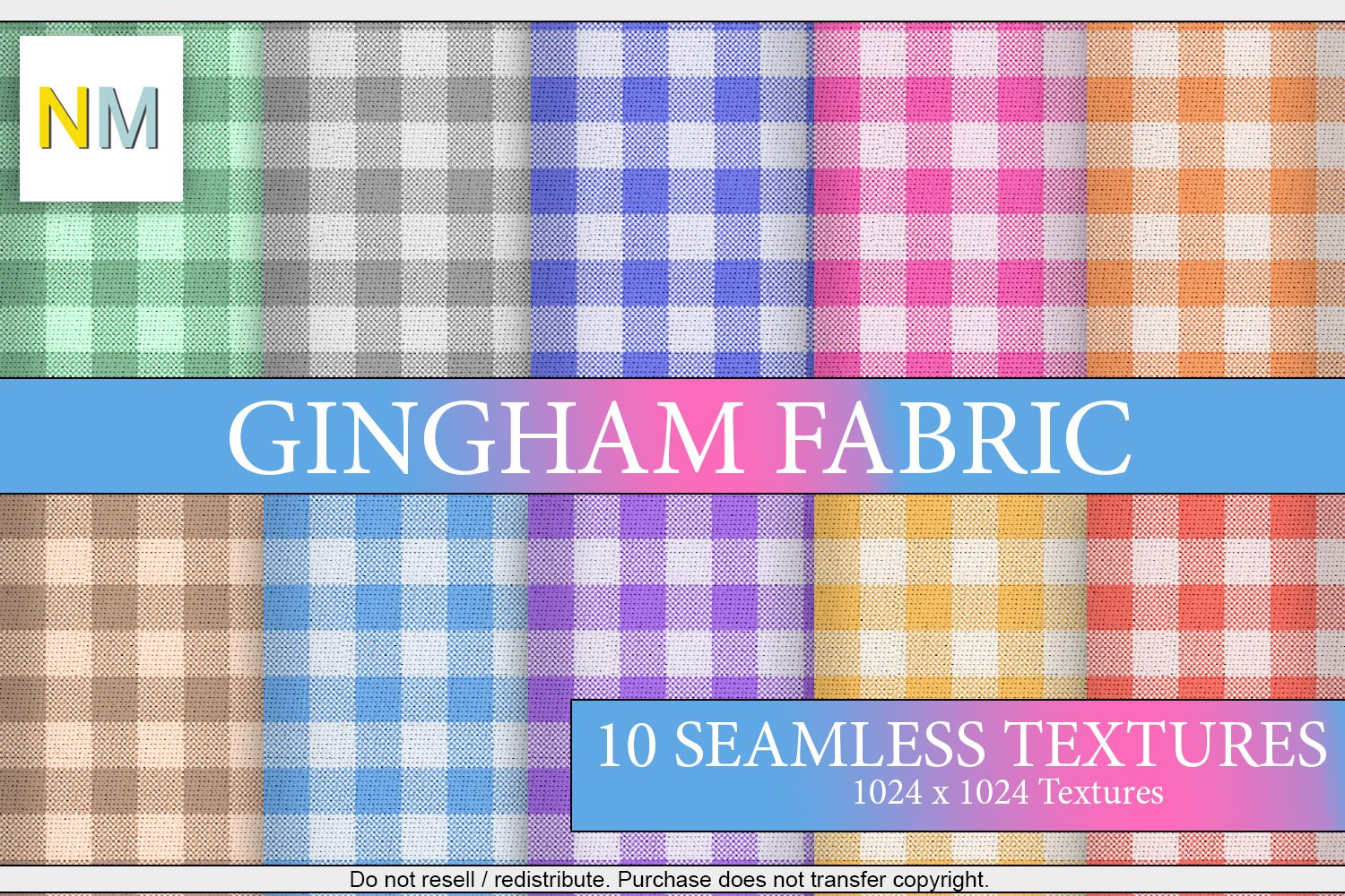 Gingham Fabric 10 Seamless Textures (1376699) | Textures | Design Bundles