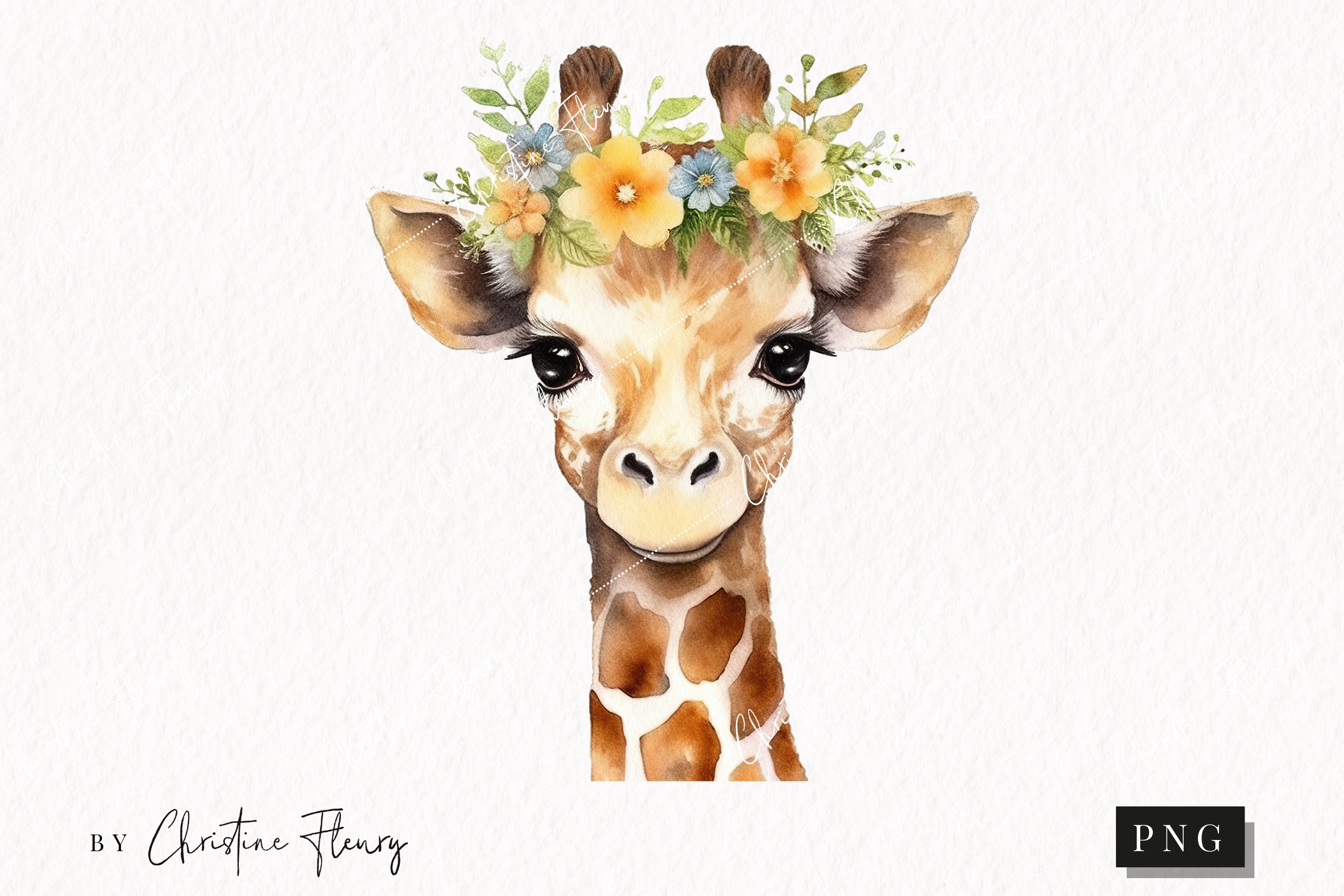 Watercolor Baby Giraffe